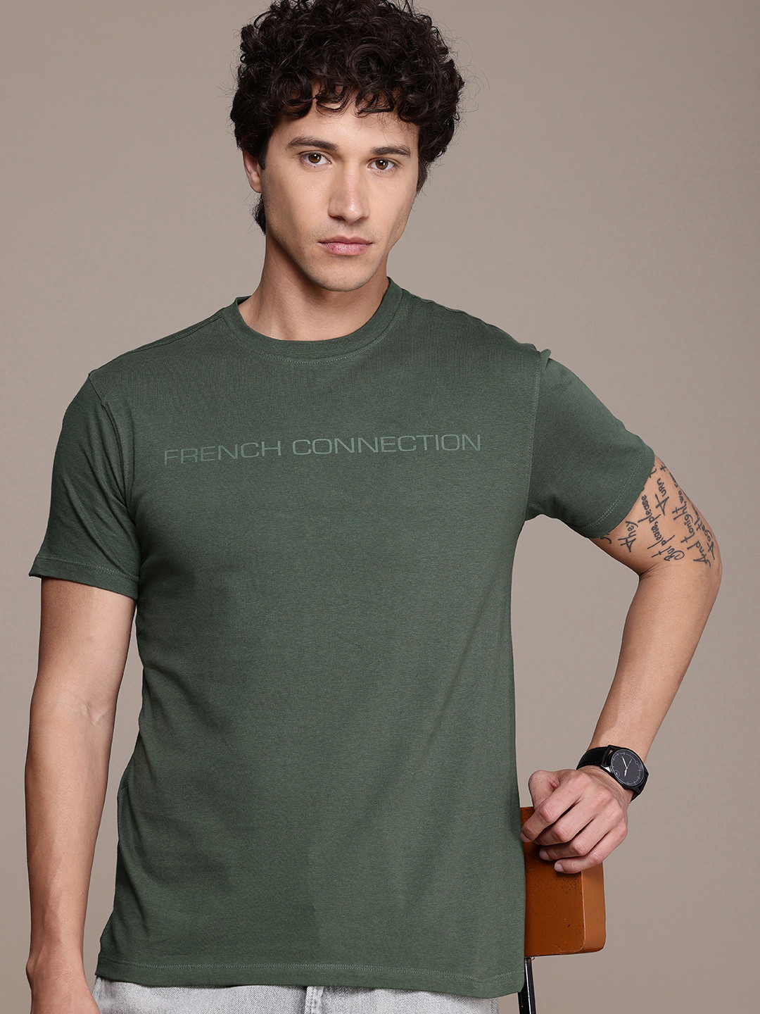 Buy French Connection Pure Cotton Brand Logo Printed T Shirt - Tshirts ...