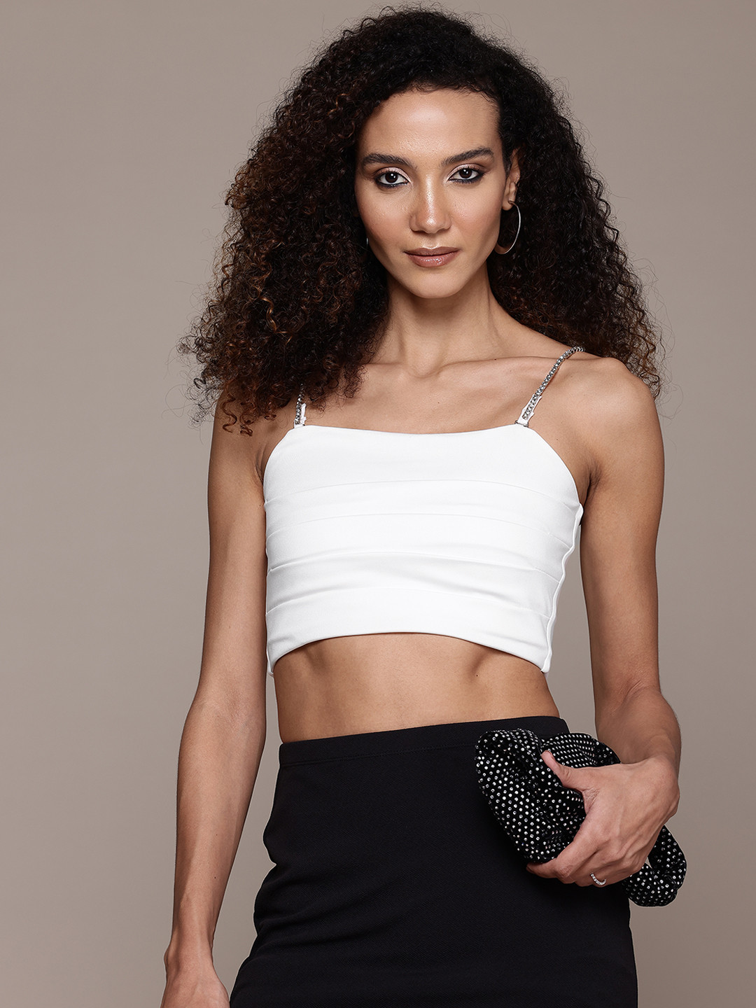 Buy Bebe Future Glam Pleated Crop Top - Tops for Women 29912181 | Myntra