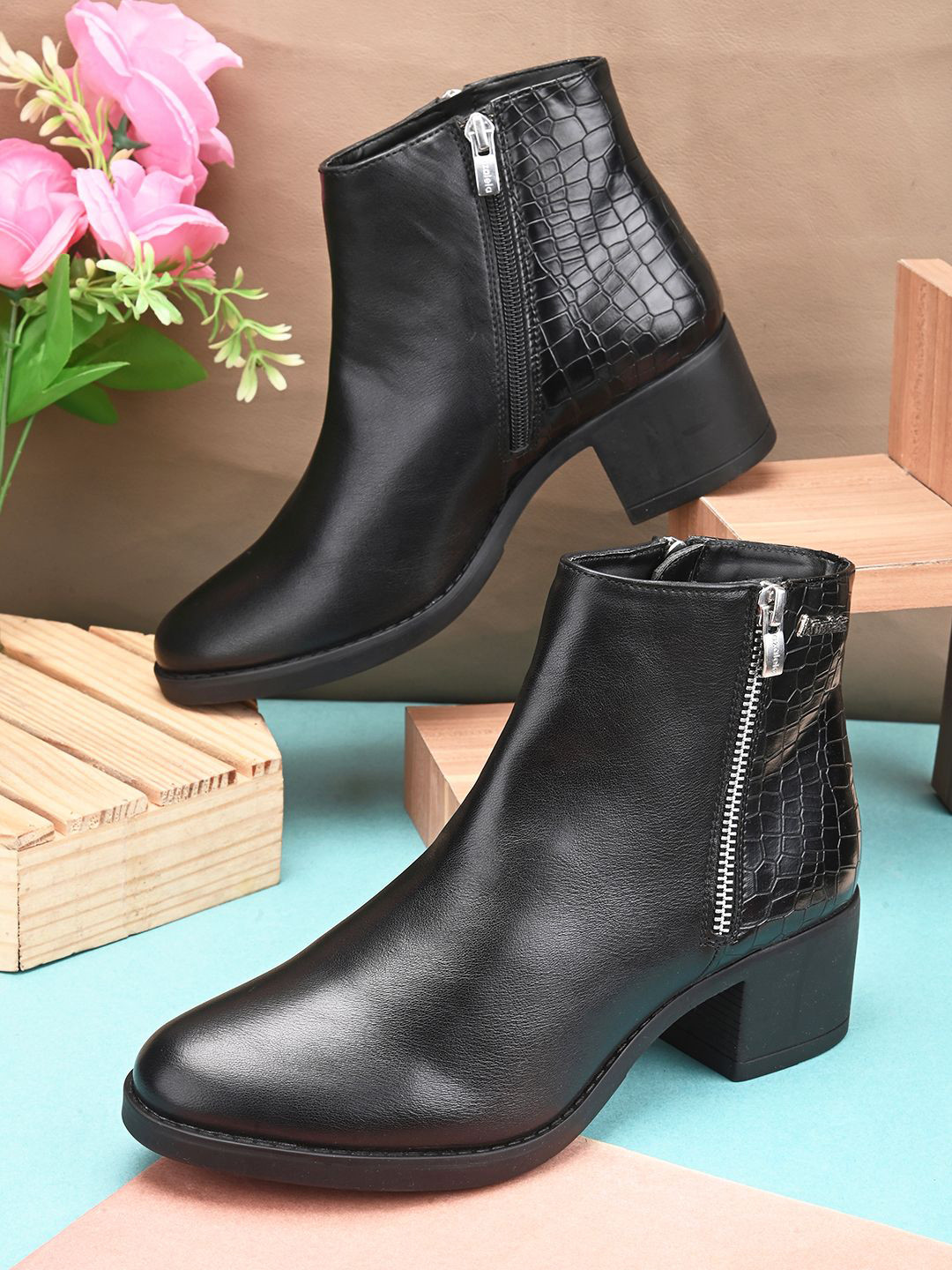 Buy Alleviater Women Mid Top Block Heel Regular Boots - Boots for Women ...