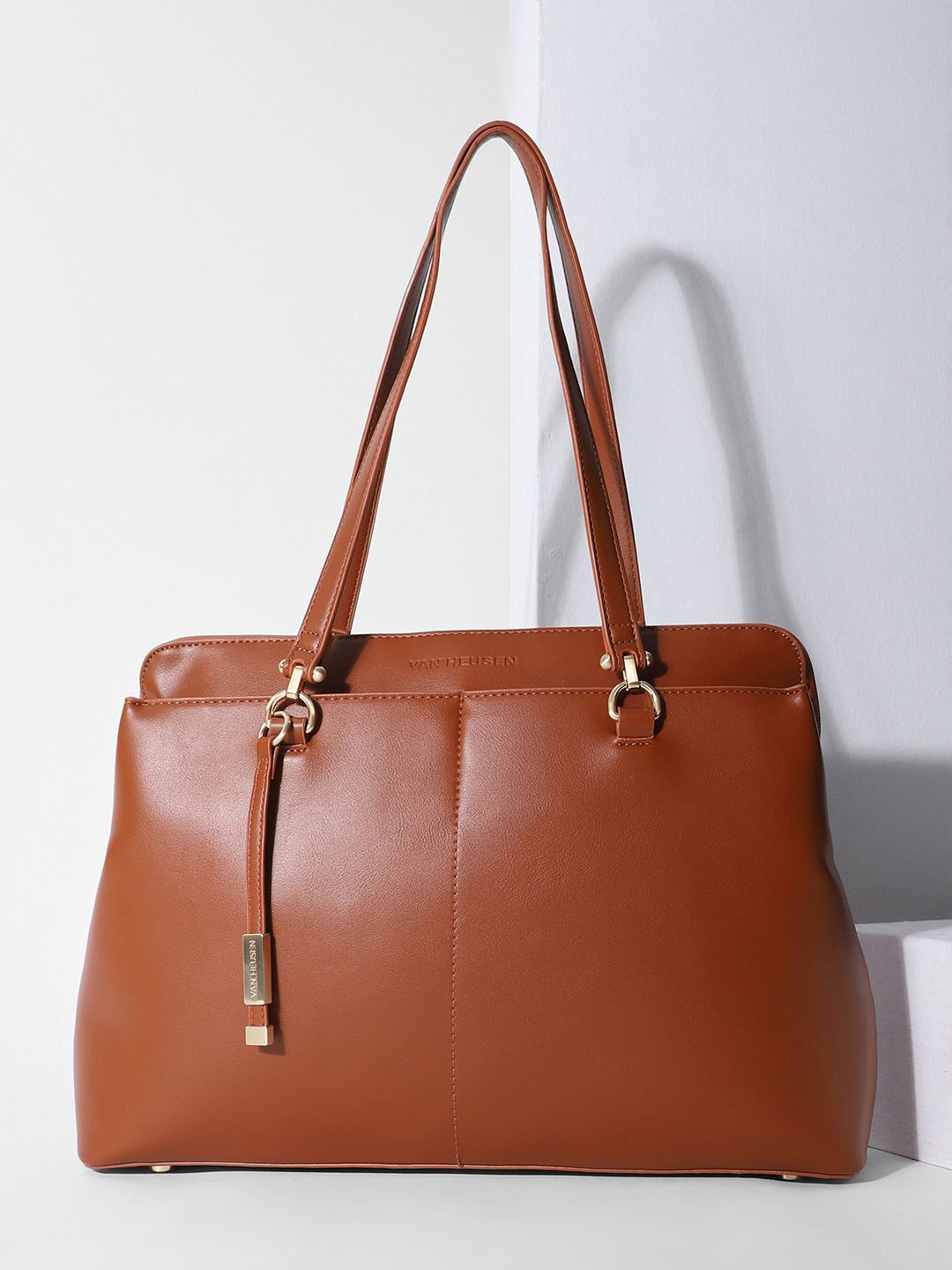 Buy Van Heusen Woman Brown Solid Formal Handbag - Handbags for Women ...