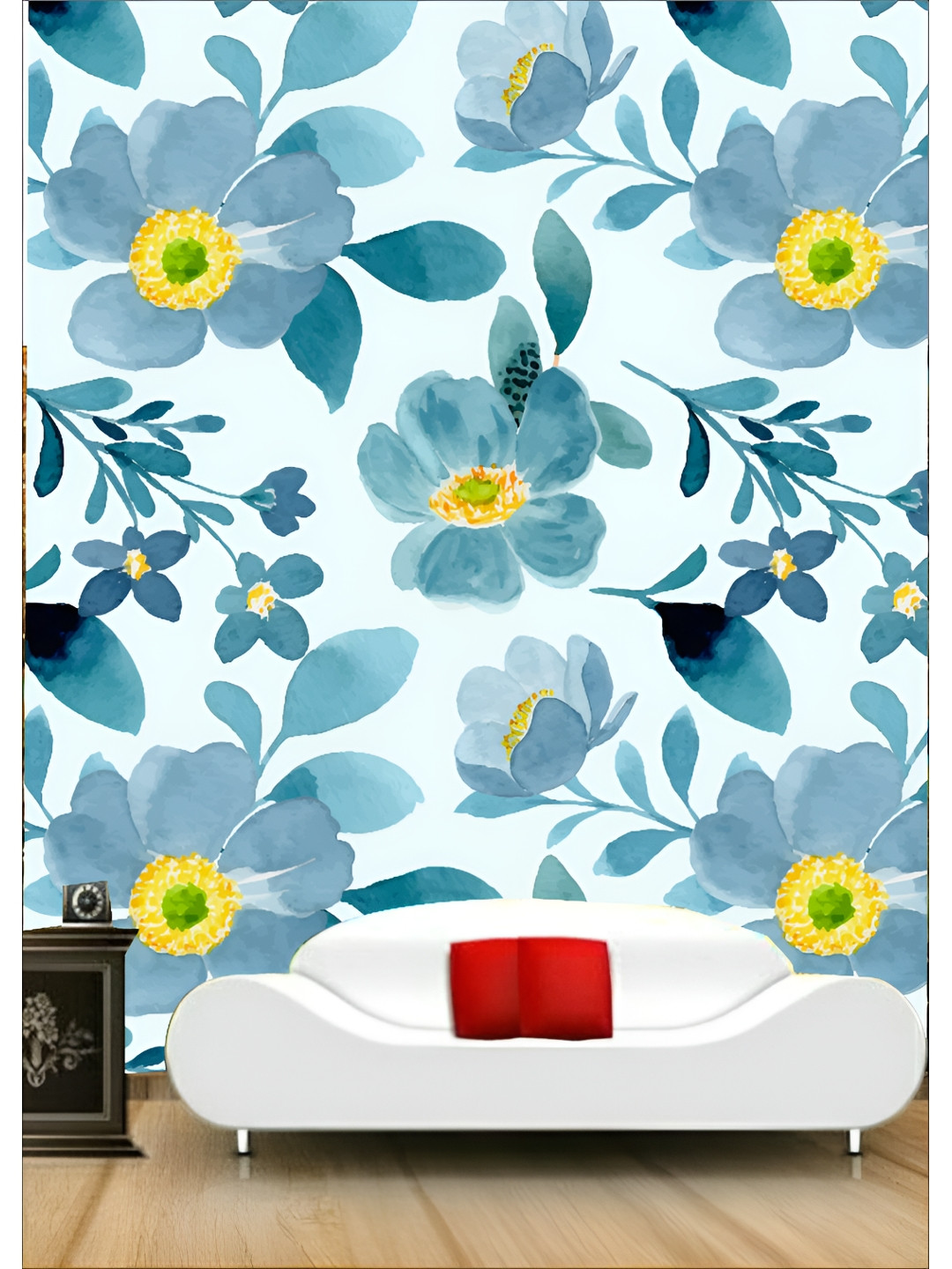 Buy Aura White & Blue 3D Printed Self Adhesive Wall Sticker - Decals ...