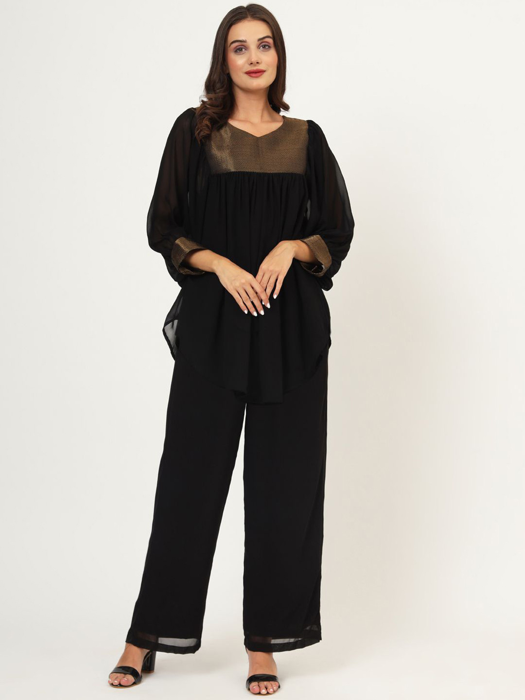 Buy Studio Rasa Women Panelled Kurti With Palazzos - Kurta Sets for ...