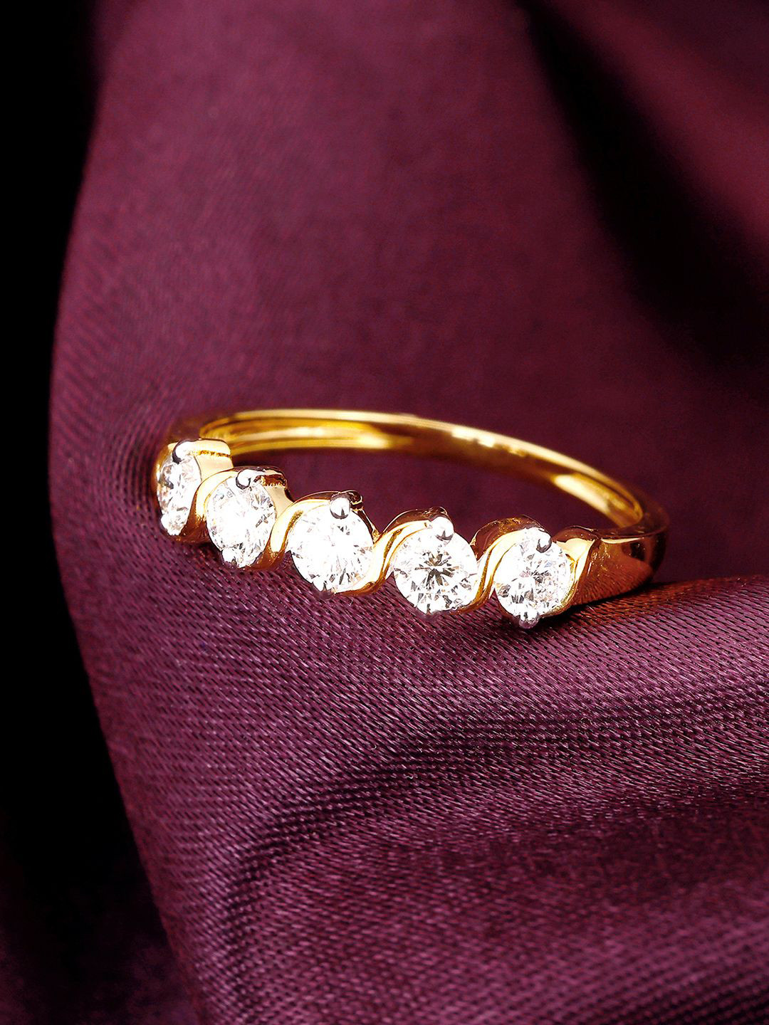 Buy GIVA BIS Hallmark 14k Yellow Gold Dearest Dreams Diamond Ring ...