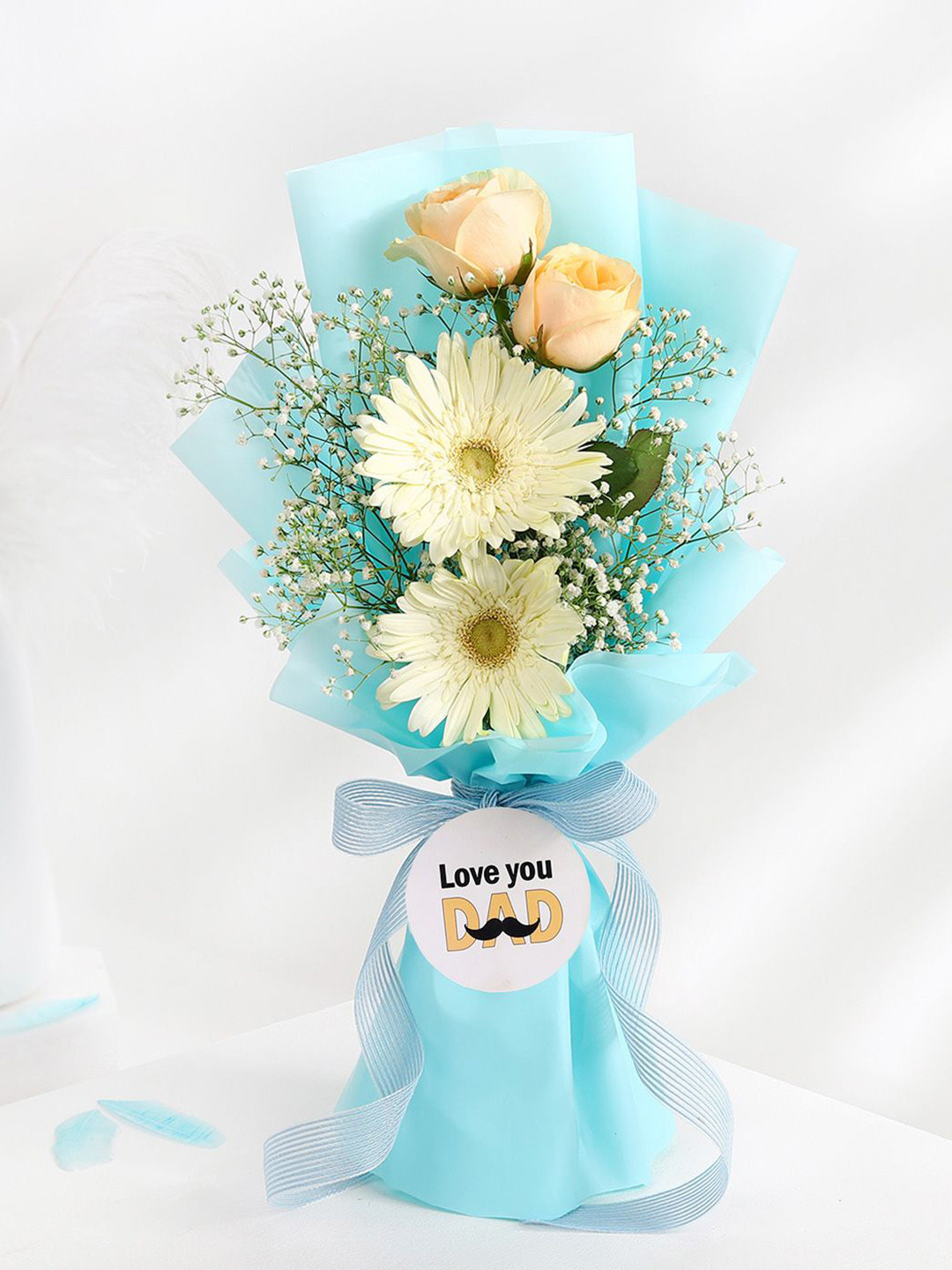 Buy IGP 9 Assorted Gerbera With Gypso & Roses Fresh Flowers Bouquet ...