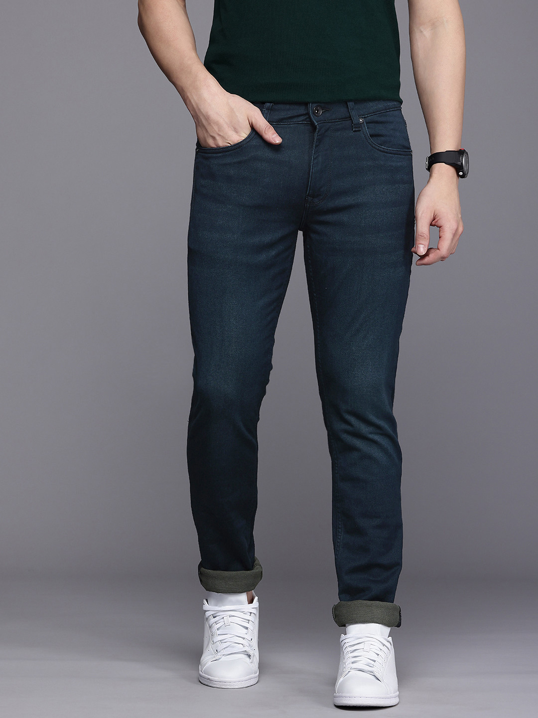 Buy Louis Philippe Jeans Men Slim Fit Light Fade Stretchable Jeans ...