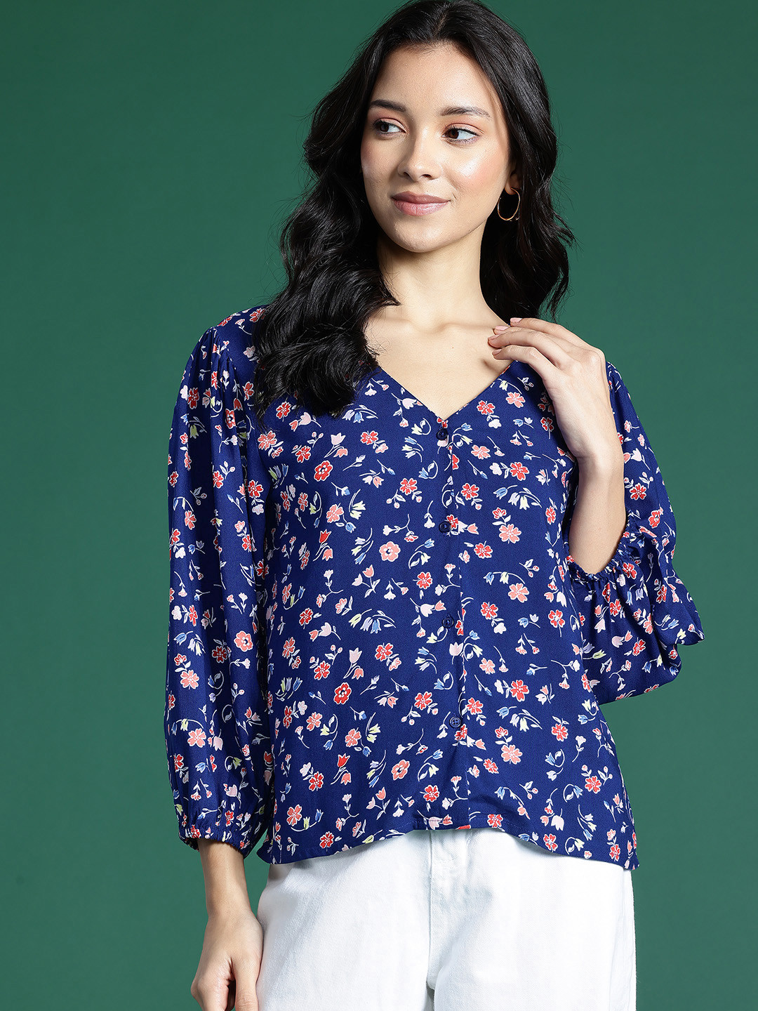 Buy DressBerry Floral Print Puff Sleeves Top - Tops for Women 29920452 ...
