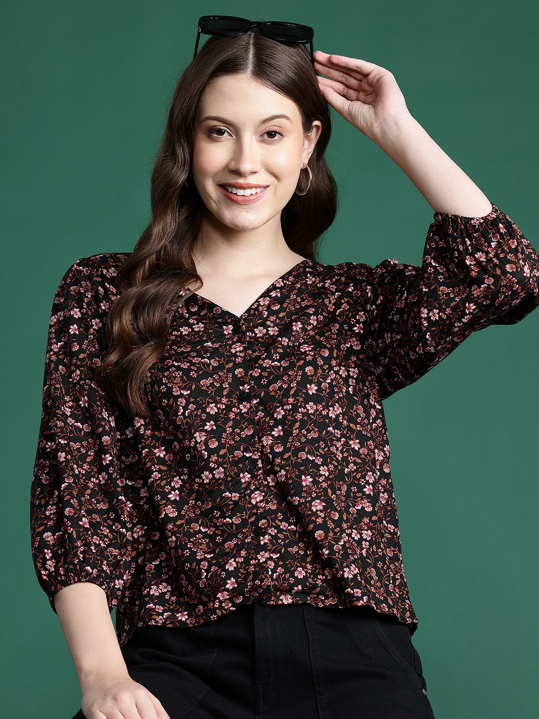 Buy DressBerry Floral Print Puff Sleeve Top - Tops for Women 29920561 ...