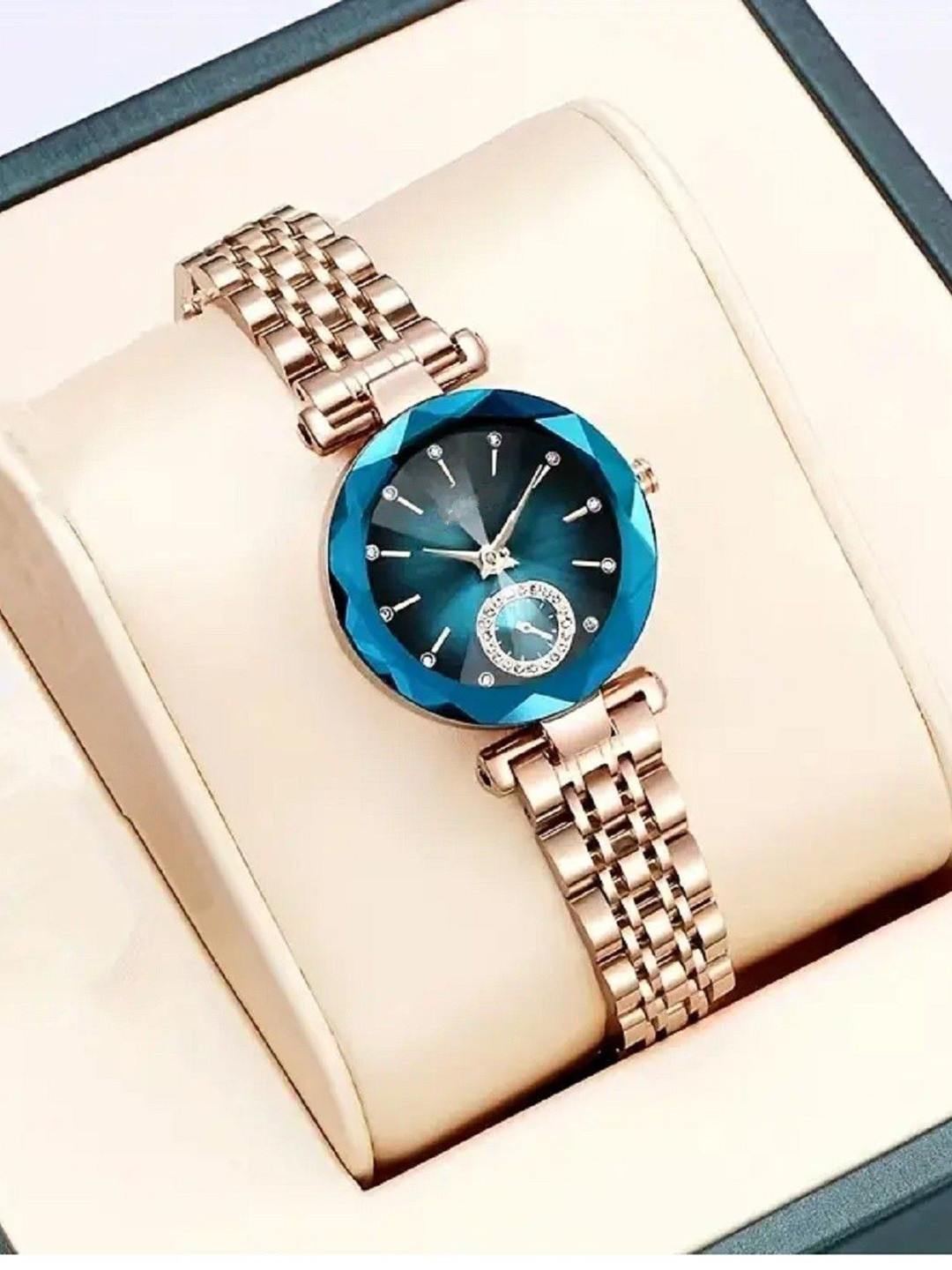 Buy WATCHSTAR Women Embellished Dial & Stainless Steel Textured Straps ...