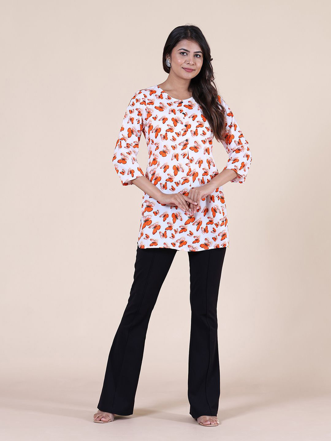 Buy HERE&NOW Round Neck Printed Kurti - Kurtis for Women 29925177 | Myntra