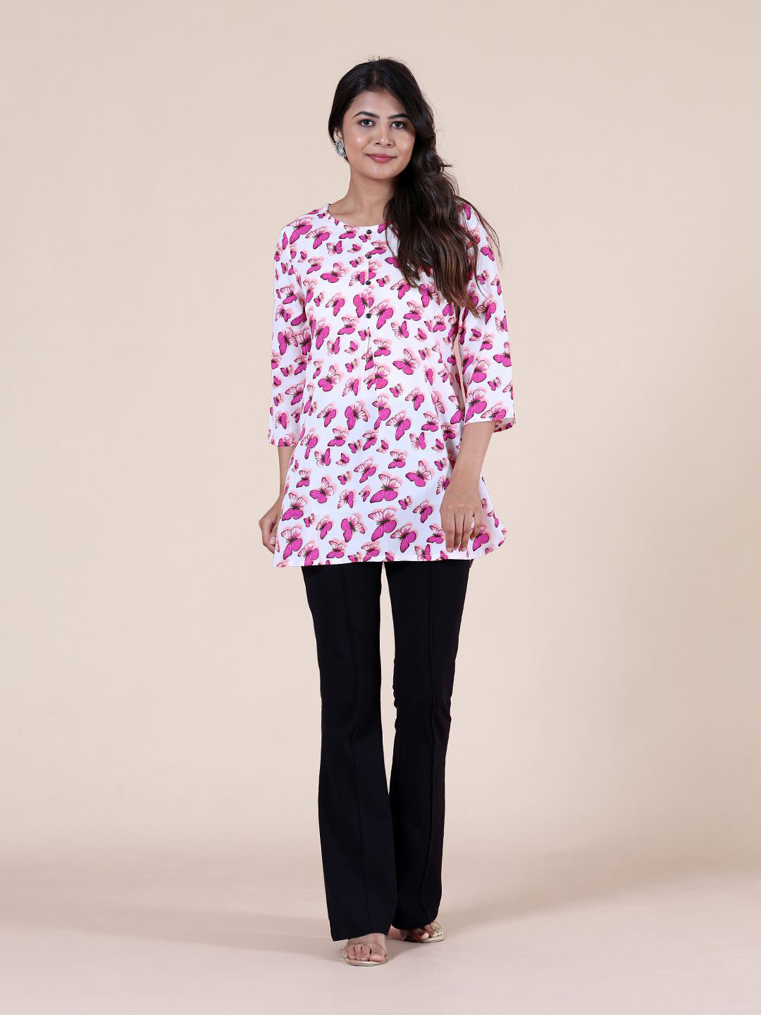 Buy HERE&NOW Round Neck Printed Kurti - Kurtis for Women 29925179 | Myntra