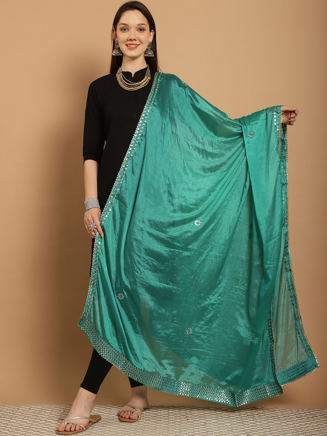 Buy SOUNDARYA Embroidered Dupatta With Gotta Patti - Dupatta for Women ...