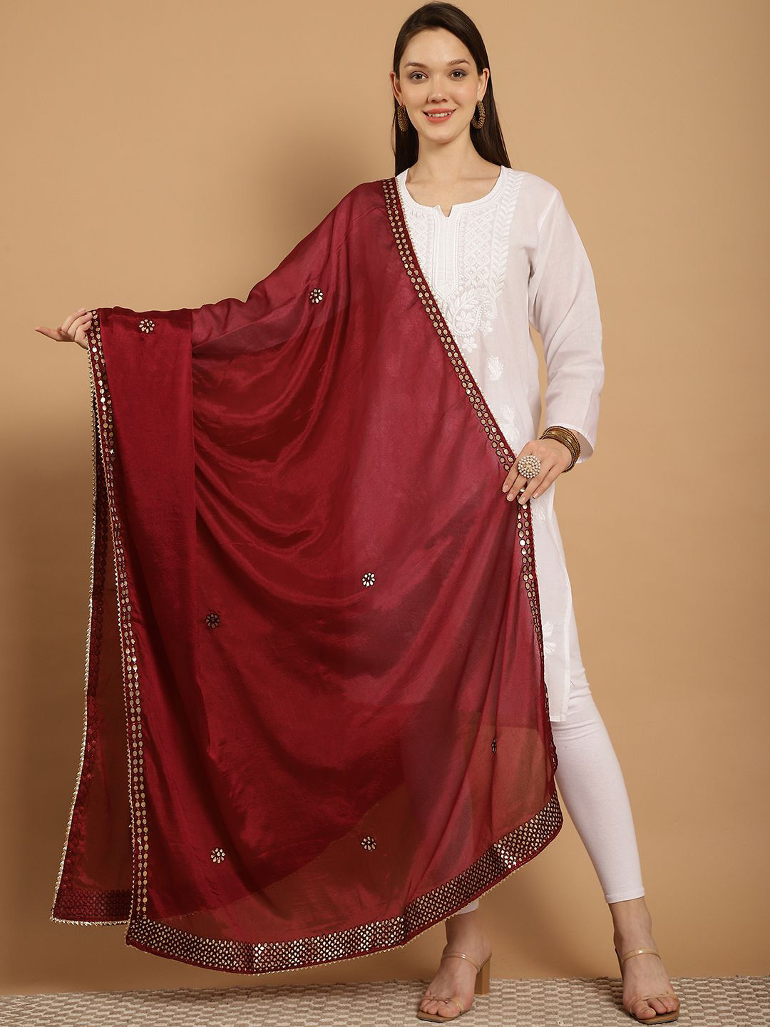Buy SOUNDARYA Embroidered Dupatta With Gotta Patti - Dupatta for Women ...