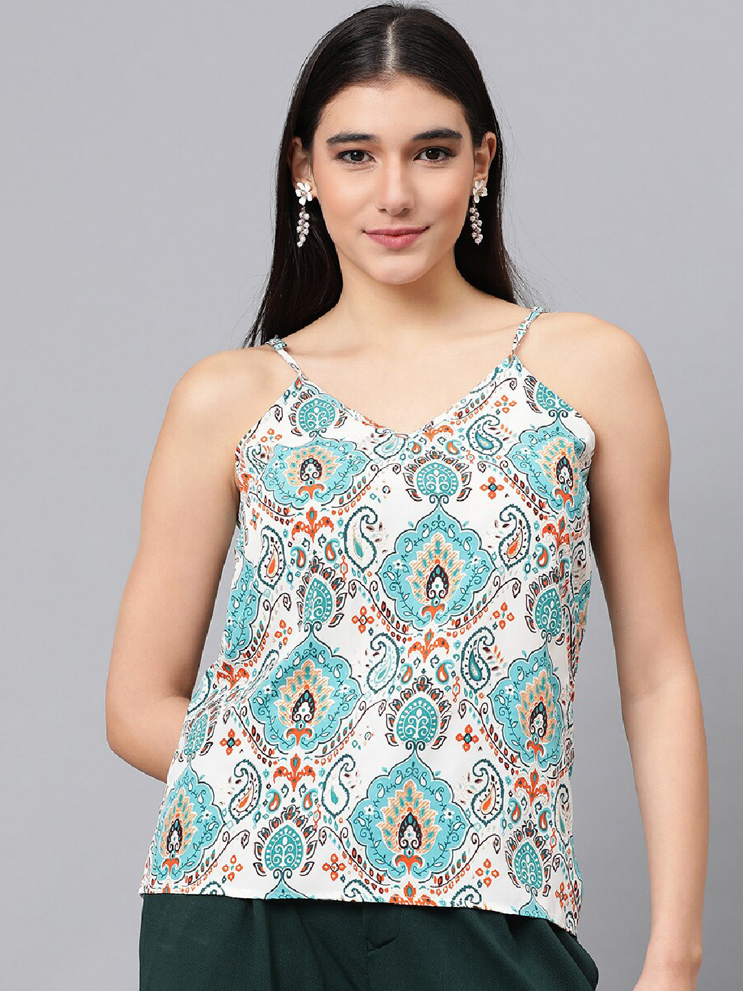 Buy Kotty Ethnic Printed Shoulder Straps Top - Tops for Women 29926983 ...