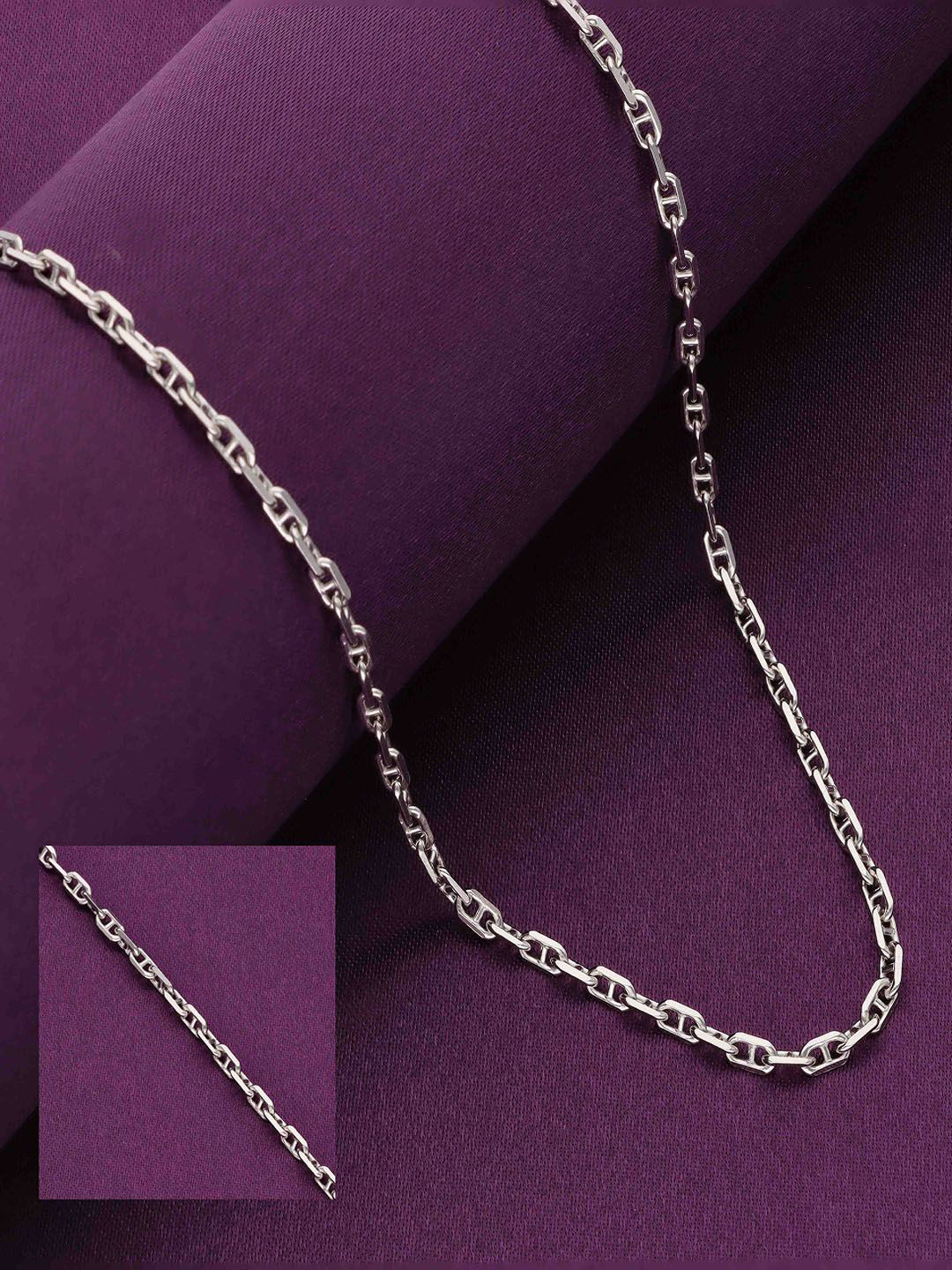 Buy KAI JEWEL Rhodium Plated 925 Sterling Silver Link Chain - Necklace ...