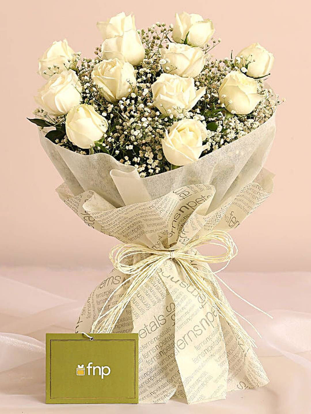 Buy Fnp White 12 Pieces Roses Fresh Flowers Bouquet - Fresh Flowers for ...