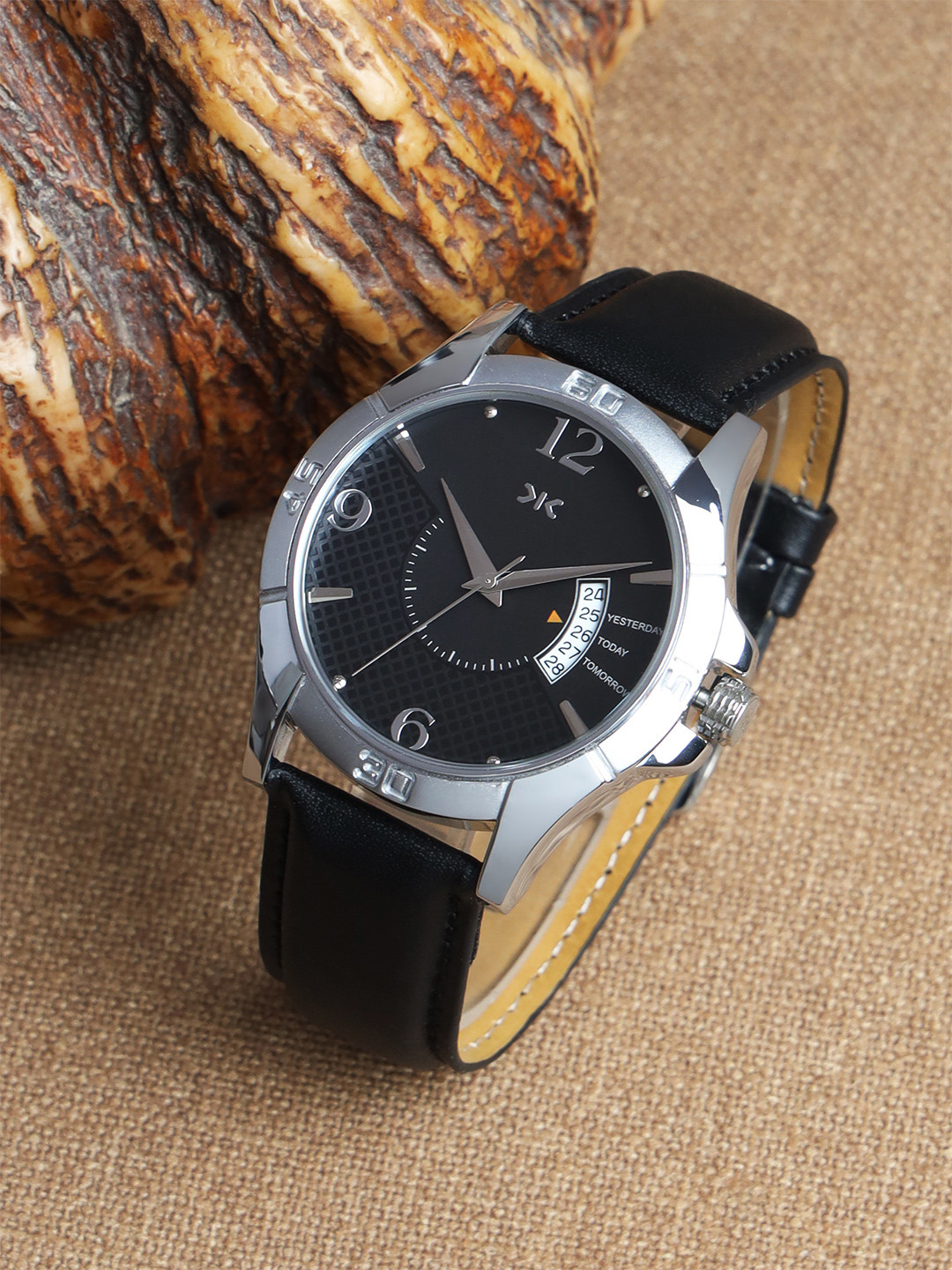 Buy Killer Men Brass Dial & Leather Straps Analogue And Digital Watch ...