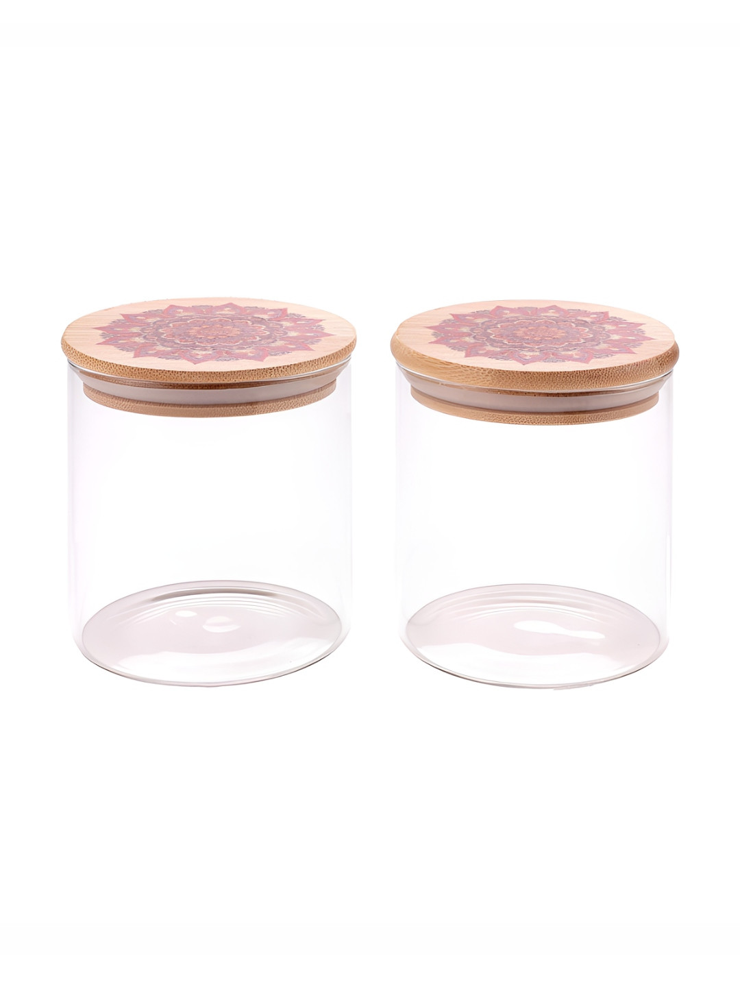 Buy The Better Home Transparent 2 Pieces Glass Bamboo Lid Air Tight ...