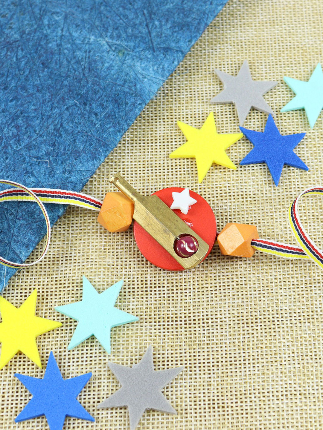 Buy Asthetika Boys Cricket Bat Sports Thread Rakhi With Roli Chawal ...