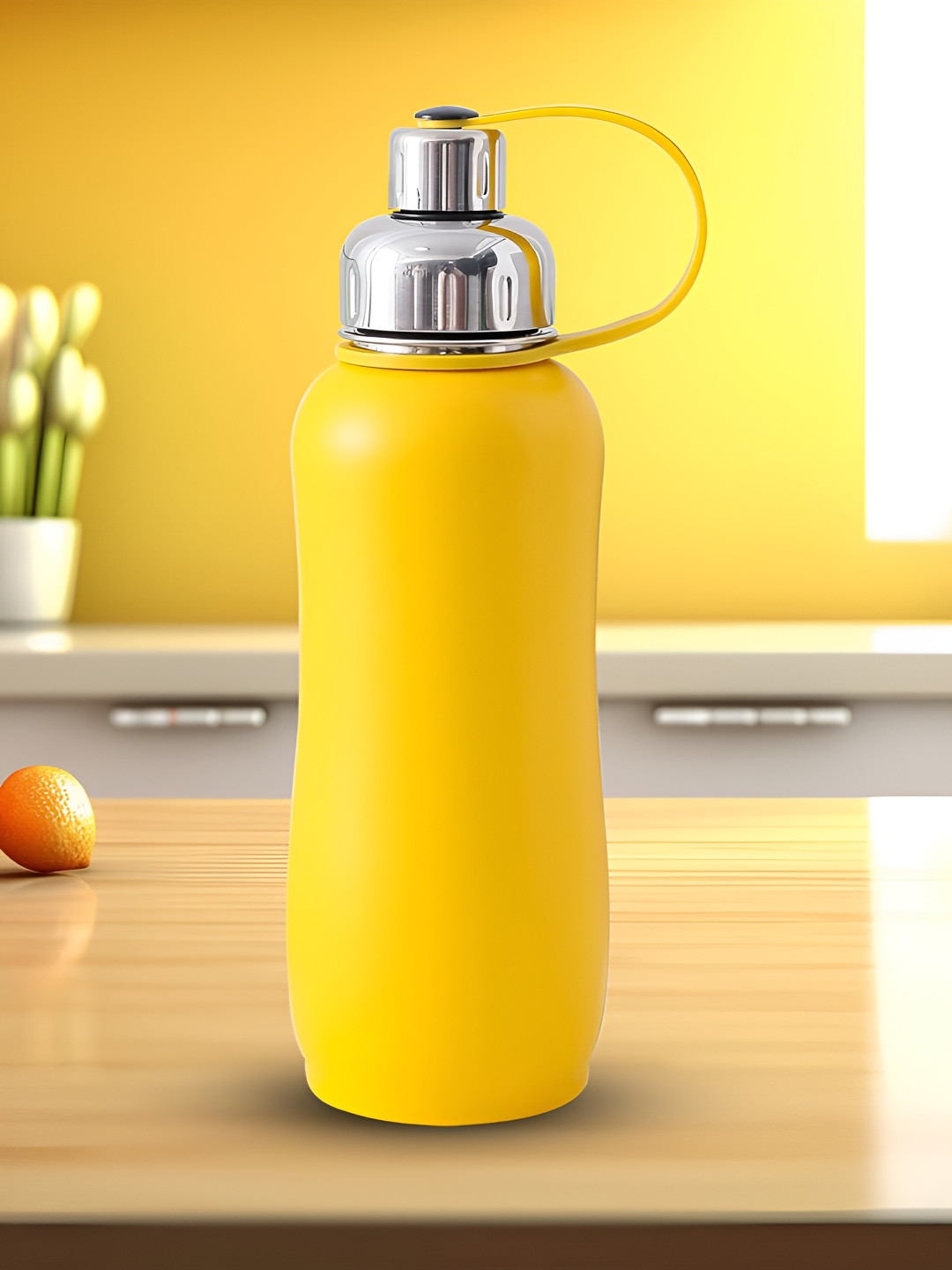 Buy Kuber Industries Yellow Single Stainless Steel Solid Water Bottle ...
