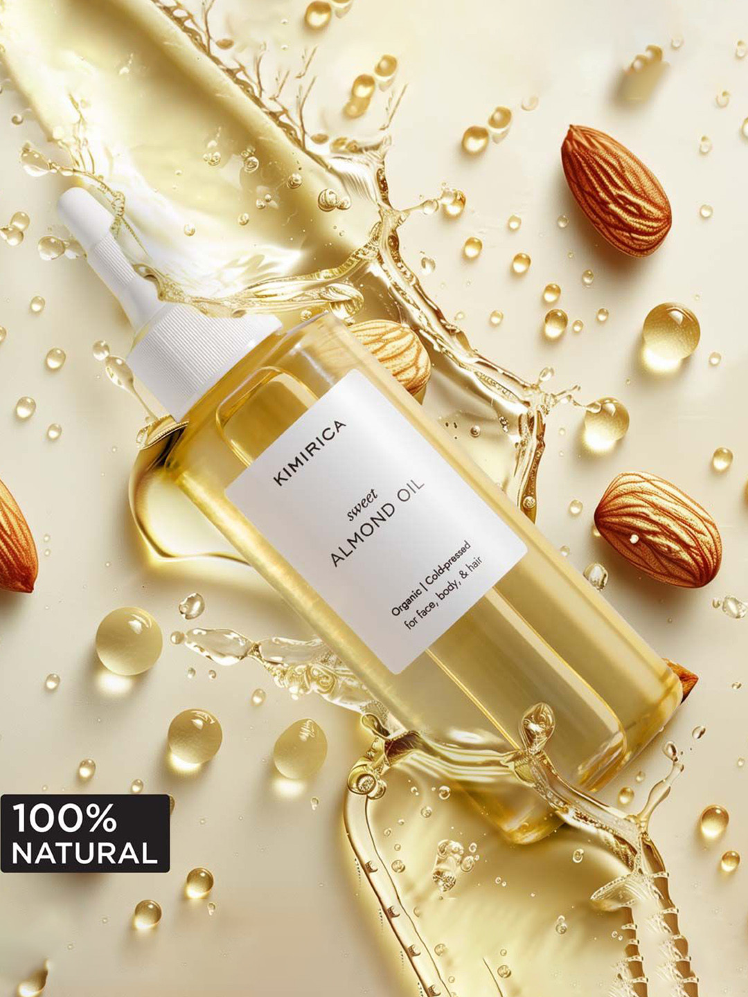 Buy Kimirica Pure Cold Pressed Sweet Almond Oil For Hair Growth 100ml ...