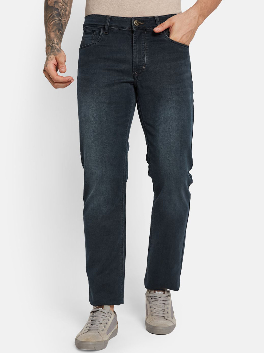 Buy Octave Men Straight Fit Light Fade Stretchable Jeans - Jeans for ...