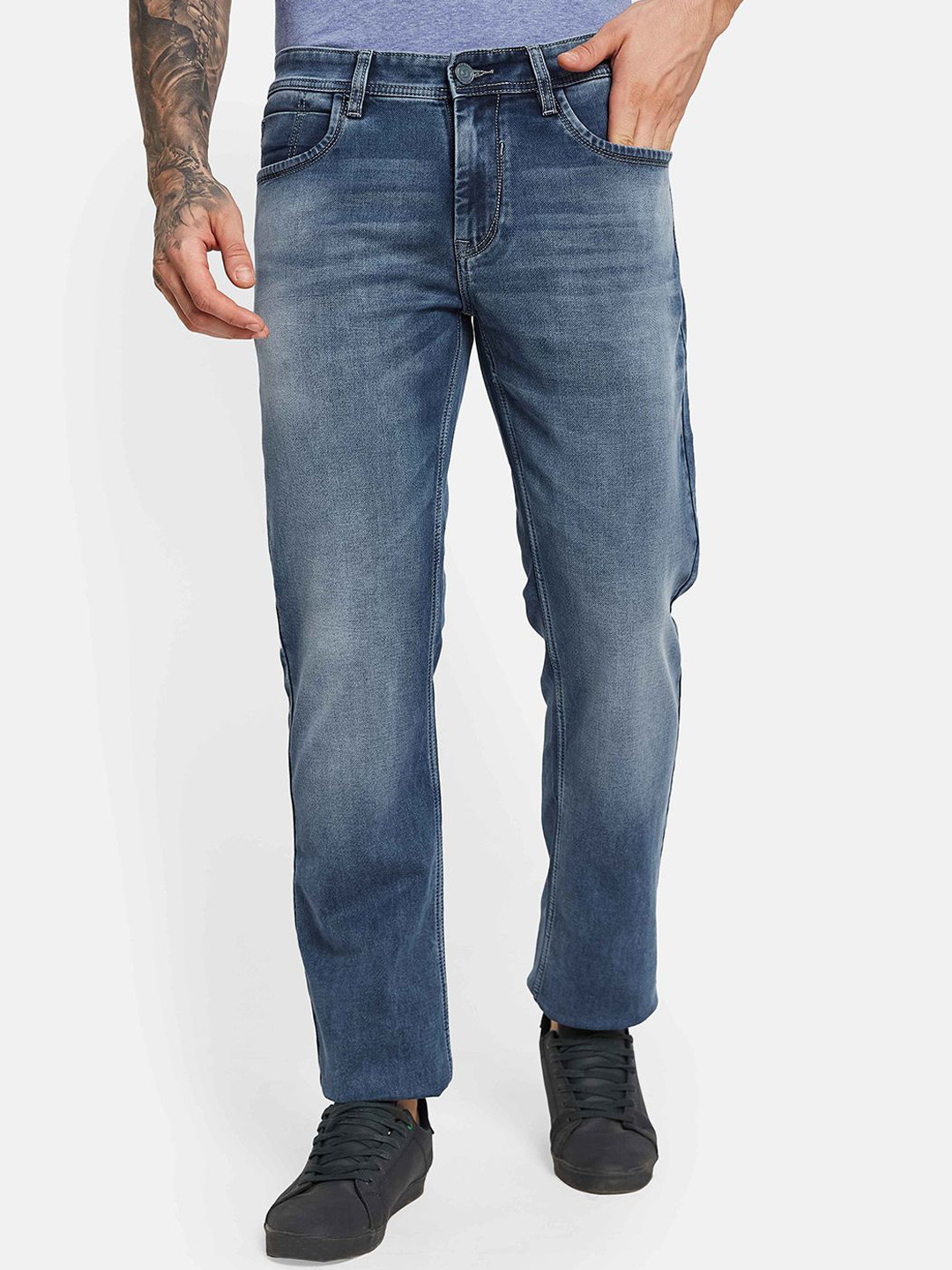 Buy Octave Men Straight Fit Light Fade Stretchable Jeans - Jeans for ...