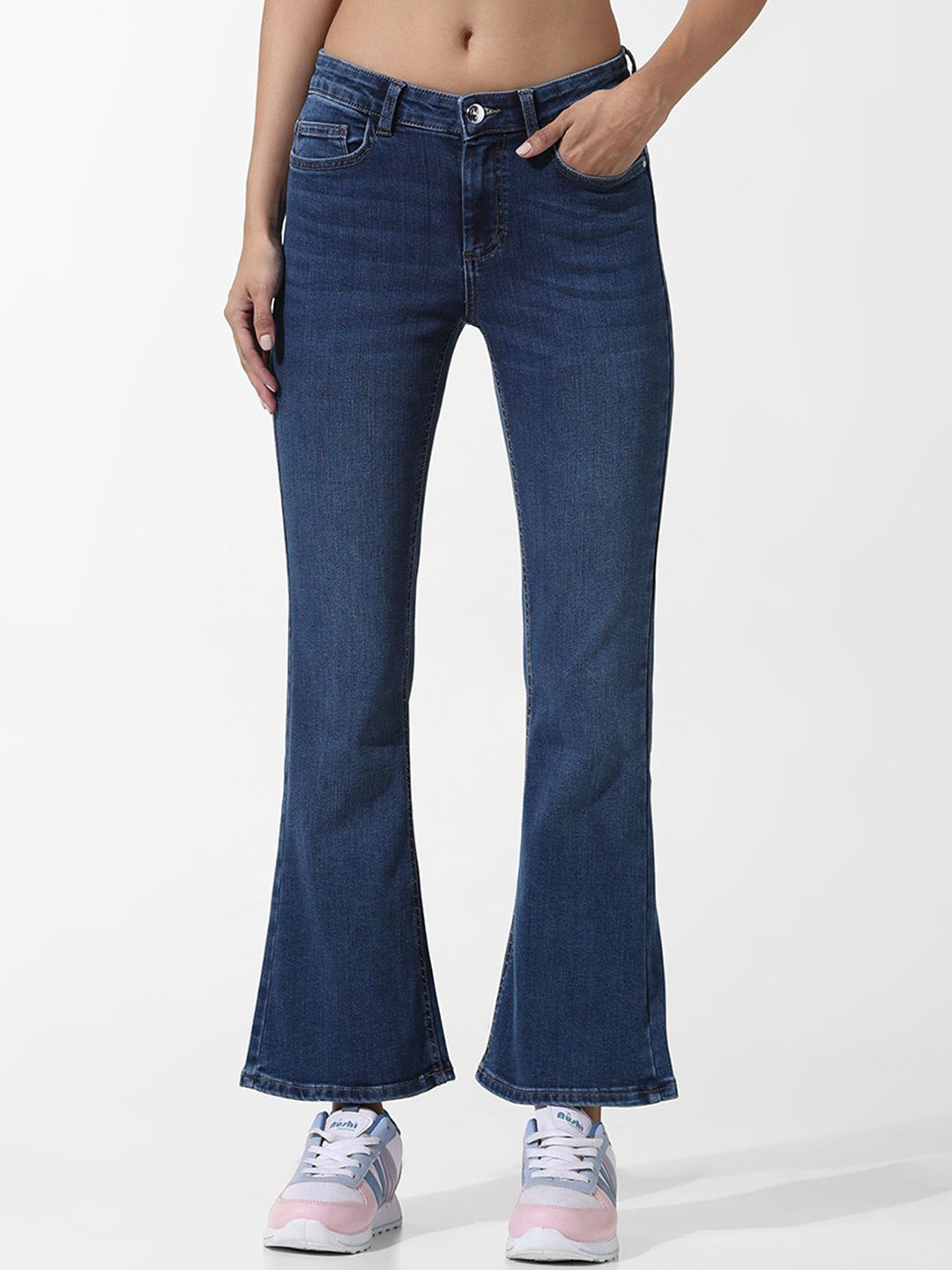 Buy ONLY Women Flared Light Fade Stretchable Jeans - Jeans for Women ...