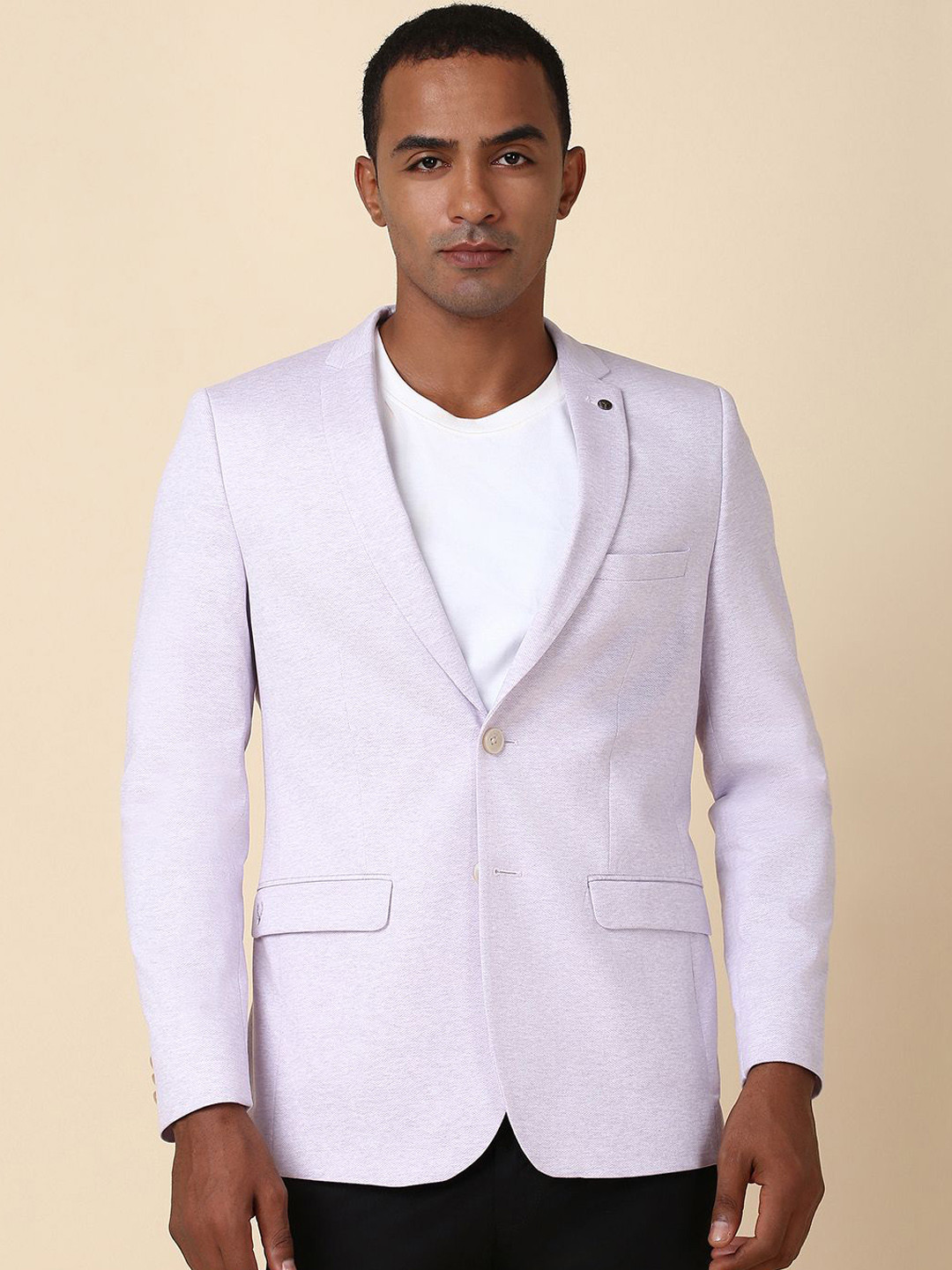 Buy Allen Solly Textured Single Breasted Notched Lapel Super Slim Fit ...