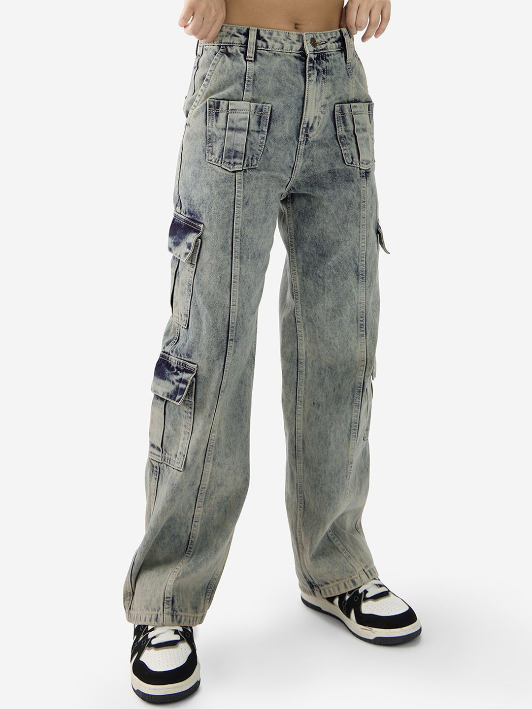 Buy The Souled Store Women Straight Fit Highly Distressed Heavy Fade ...