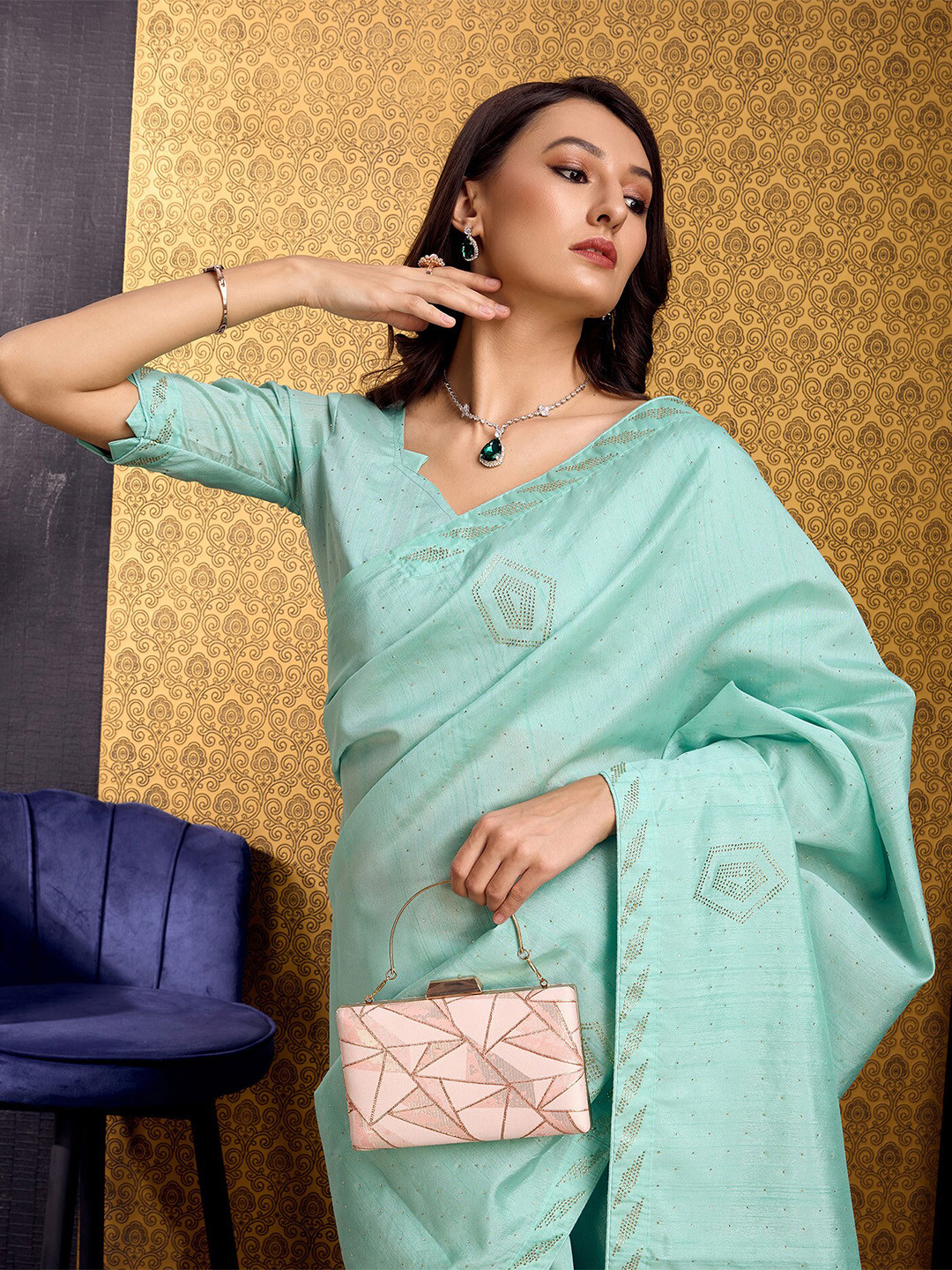 Buy DOI MOI Embellished Beads And Stones Tussar Saree - Sarees for Women 29956206 | Myntra