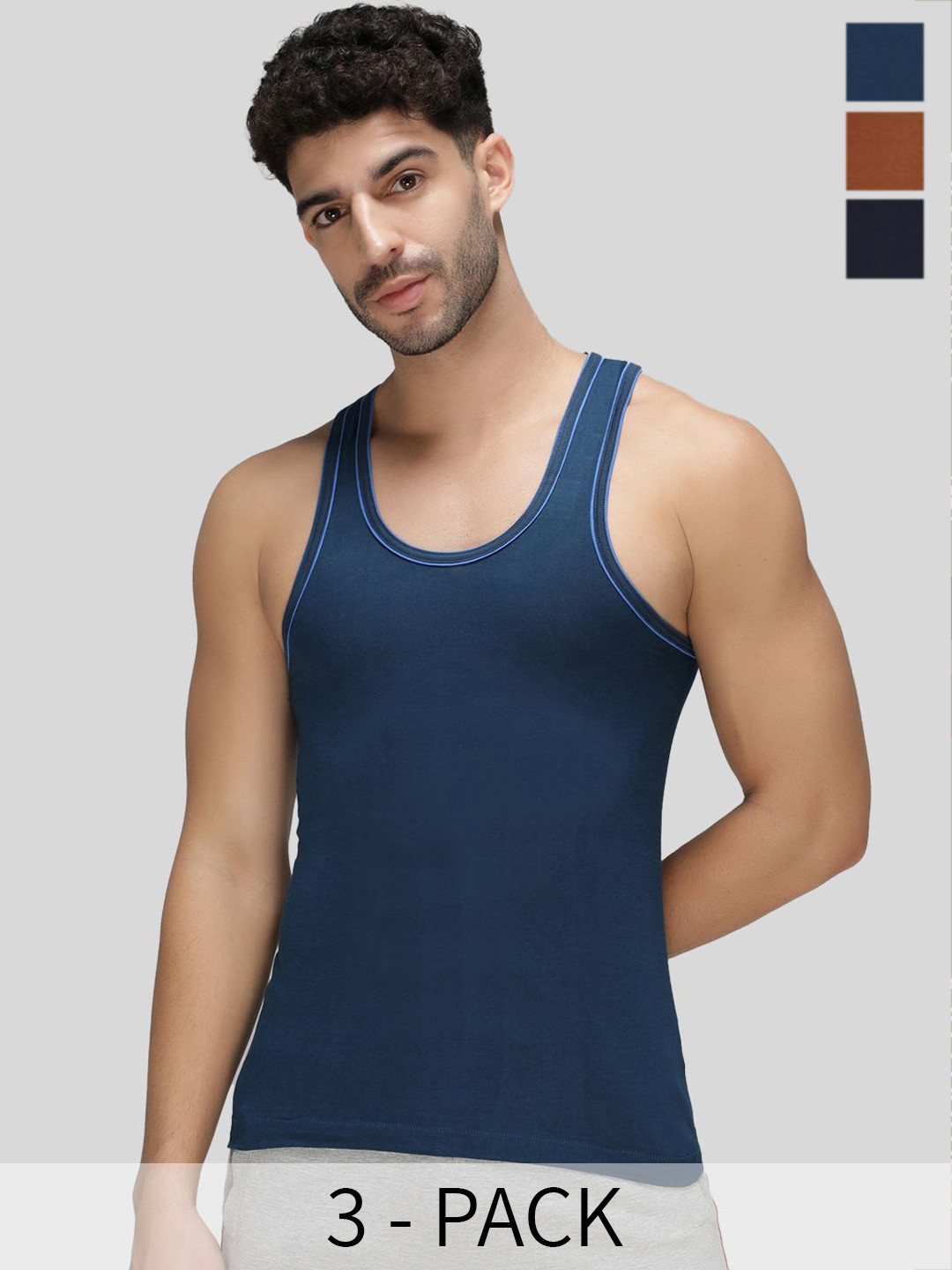 Buy AMUL COMFY Pack Of 3 Cotton Innerwear Vests - Innerwear Vests for ...