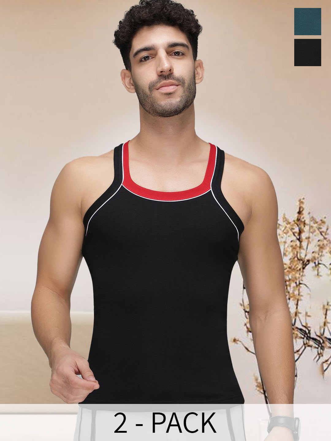 Buy AMUL COMFY Pack Of 2 Cotton Innerwear Vests AC VE GVESTDF MULTI1 S 2PC - Innerwear Vests for ...
