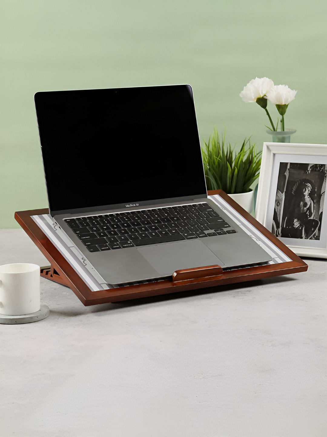 Buy India Circus By Krsnaa Mehta White Printed Wooden Laptop Table ...