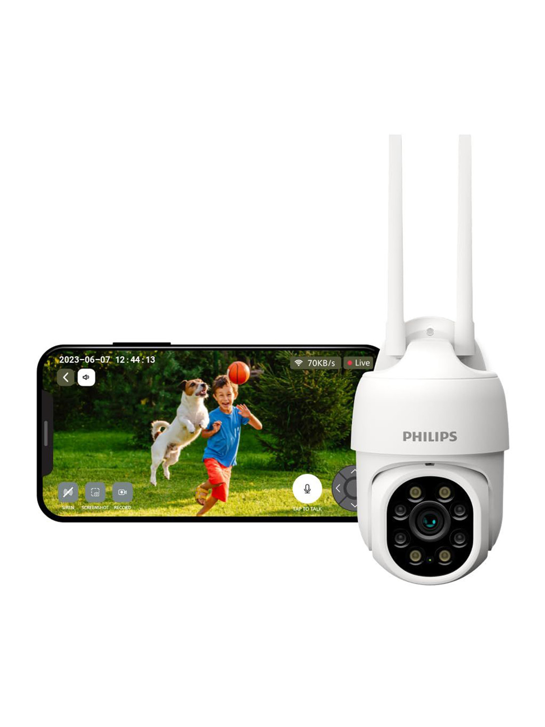 Buy Philips White IP65 Weatherproof Wi Fi CCTV Security Camera ...