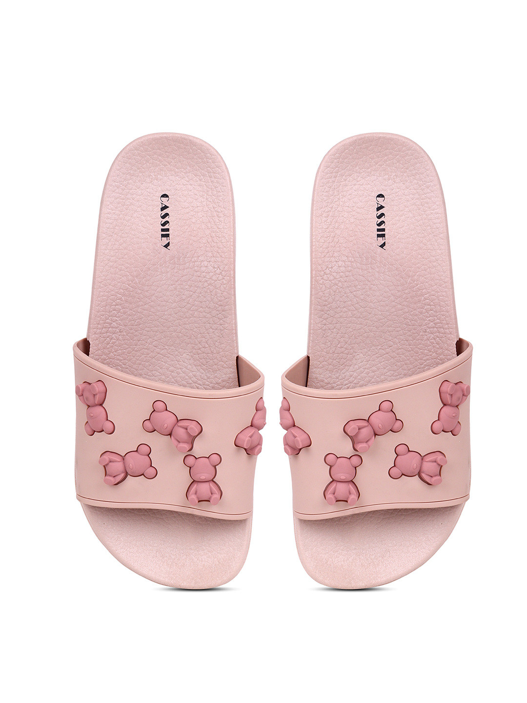 Buy CASSIEY Women Self Design Rubber Sliders - Flip Flops for Women ...