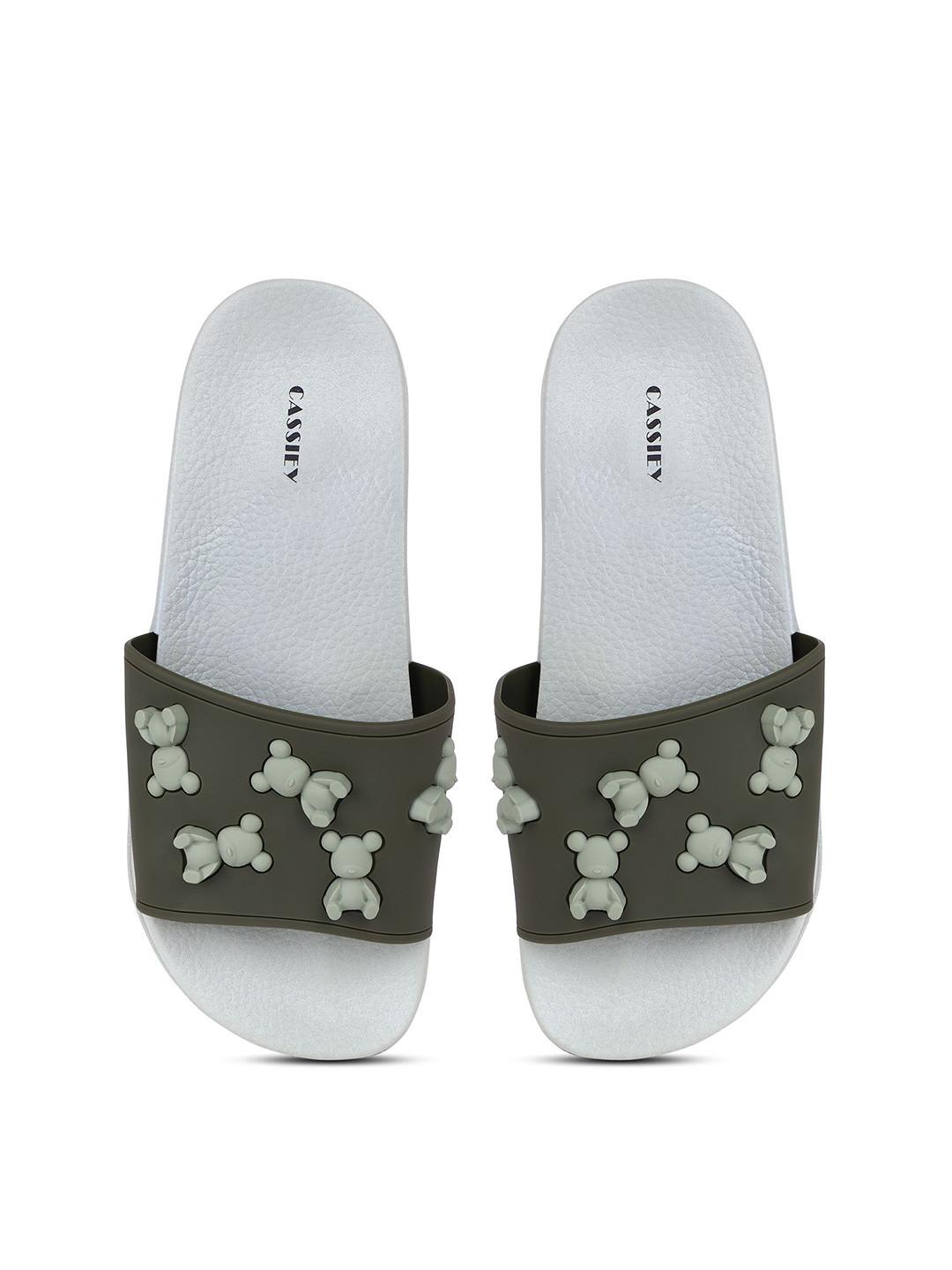 Buy CASSIEY Women Self Design Rubber Sliders - Flip Flops for Women ...