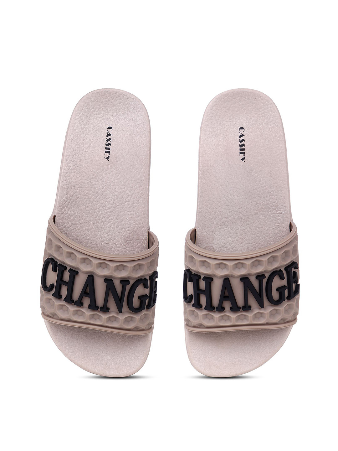 Buy CASSIEY Women Self Design Rubber Sliders - Flip Flops for Women ...