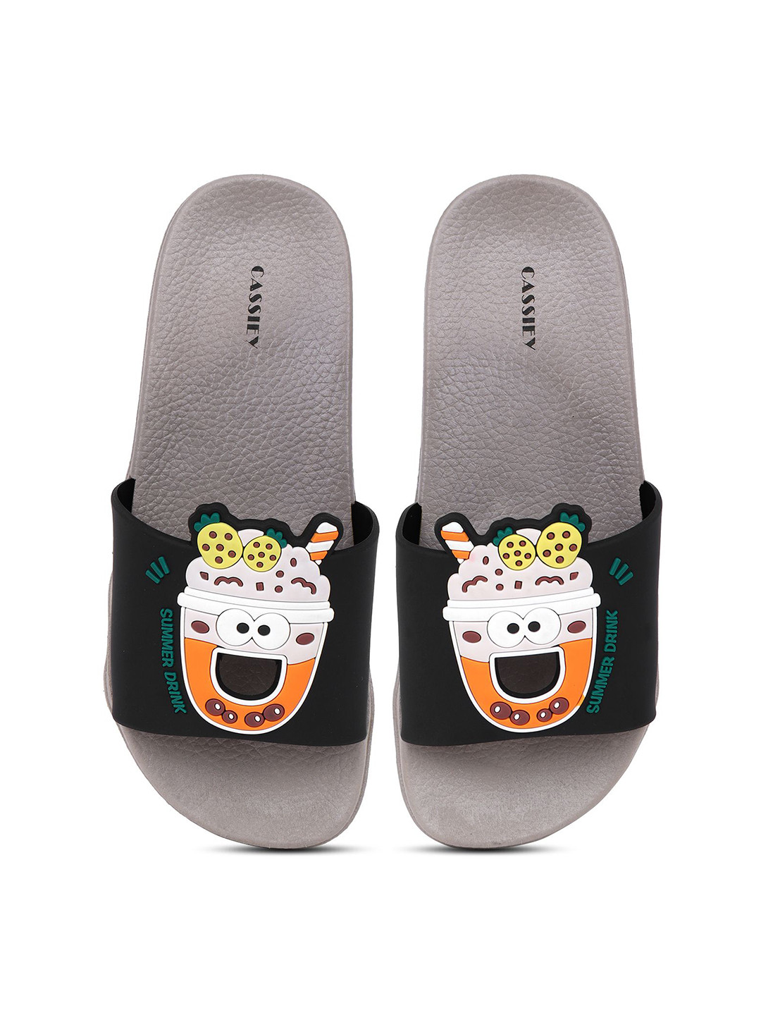 Buy CASSIEY Women Self Design Rubber Sliders - Flip Flops for Women ...