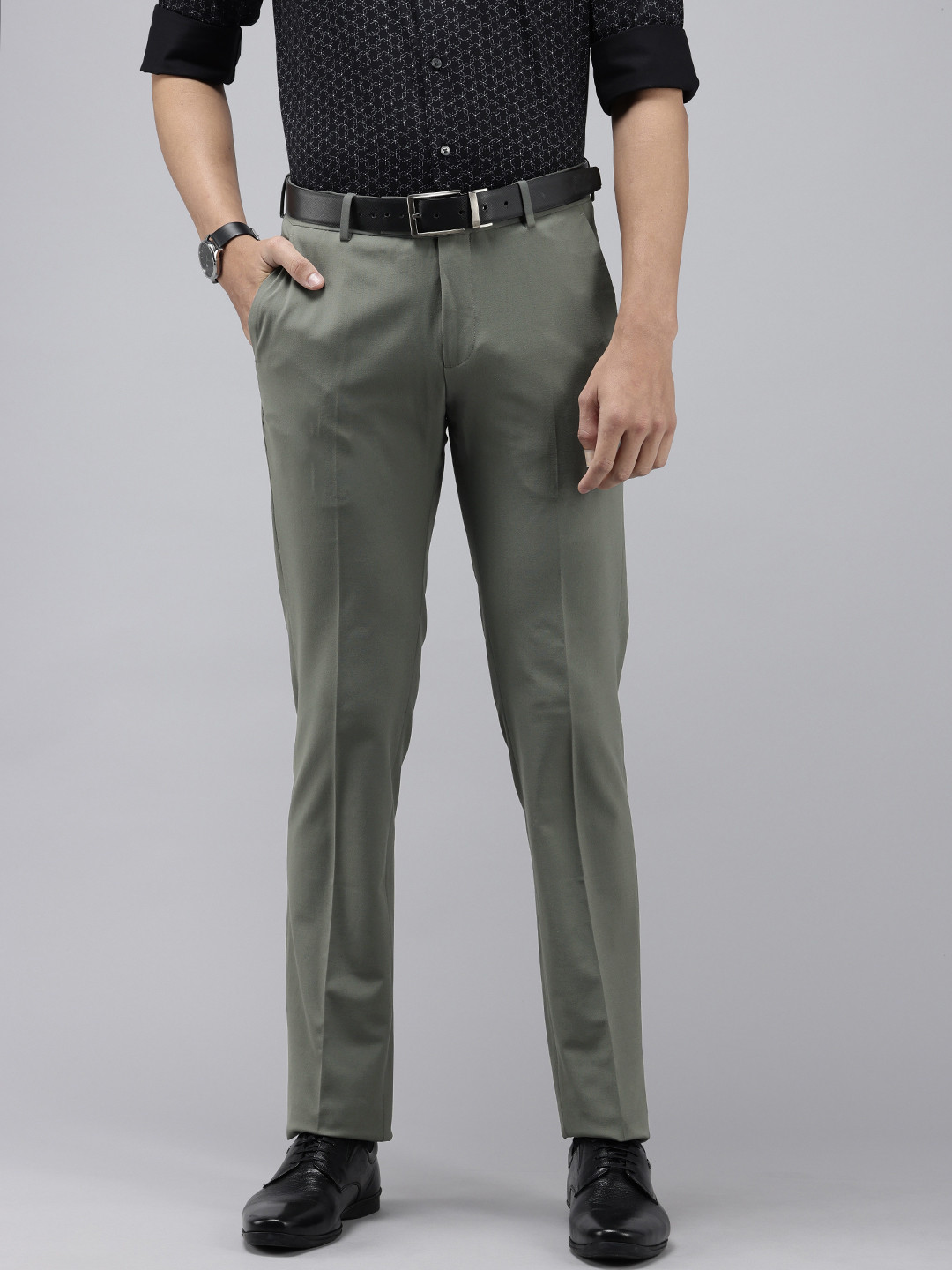 Buy Arrow Men Hudson Tailored Fit Formal Trousers - Trousers for Men ...