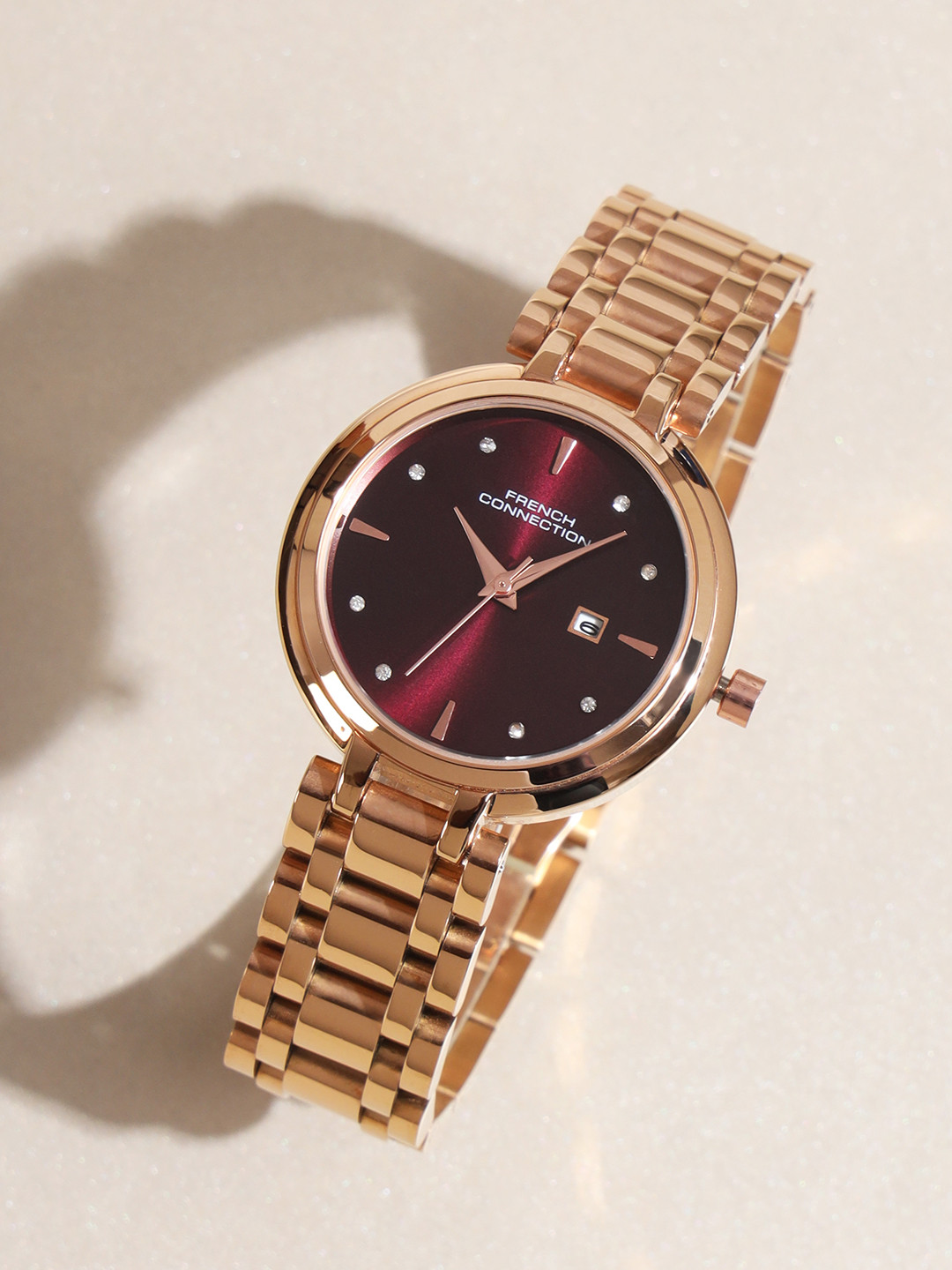 Buy French Connection Women Embellished Dial & Stainless Steel Straps ...