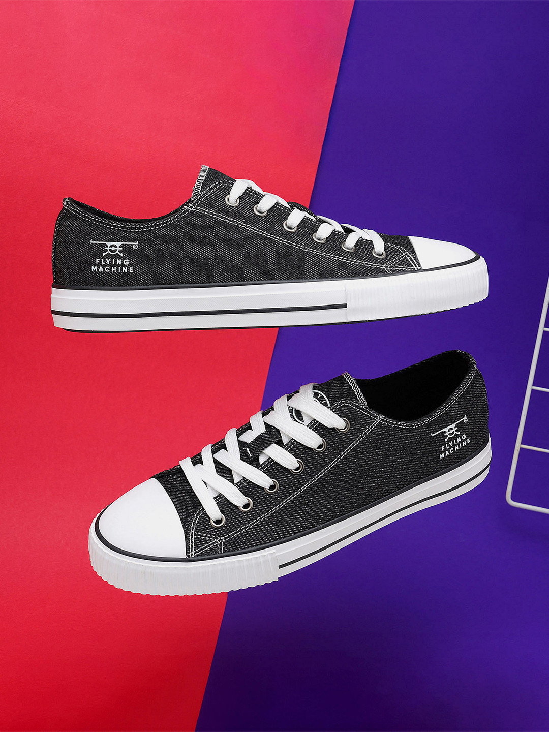 Buy Flying Machine Men Round Toe Comfort Insole Textile Sneakers ...