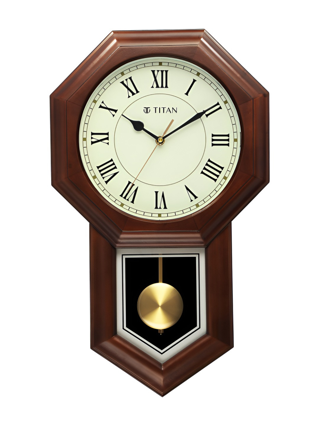 Buy Titan Brown & White Traditional Pendulum Wall Clock - Clocks for ...