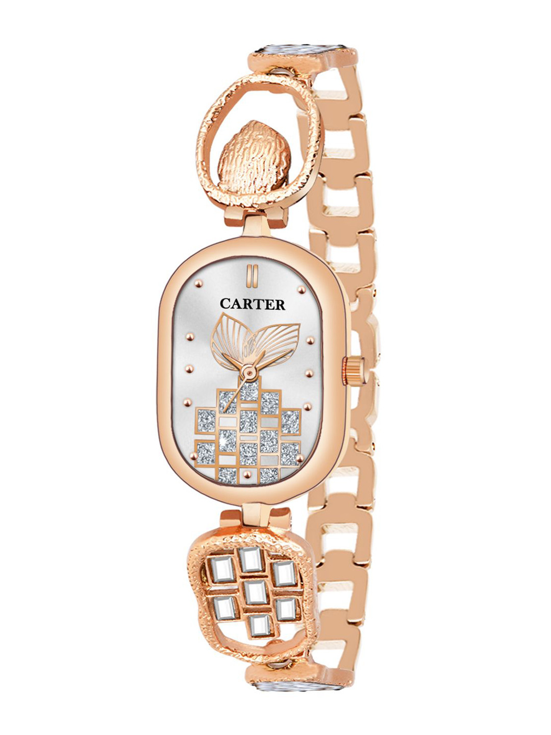 Buy Sandy D Carter Women Dial & Stainless Steel Bracelet Style Straps ...