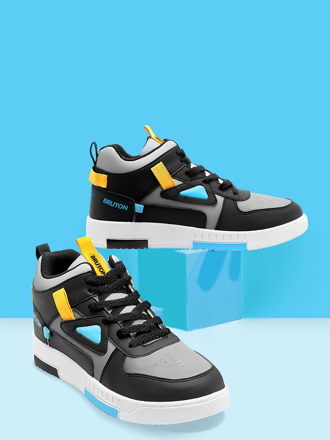 Buy Bruton Men Colourblocked Round Toe Comfort Insole Lightweight ...