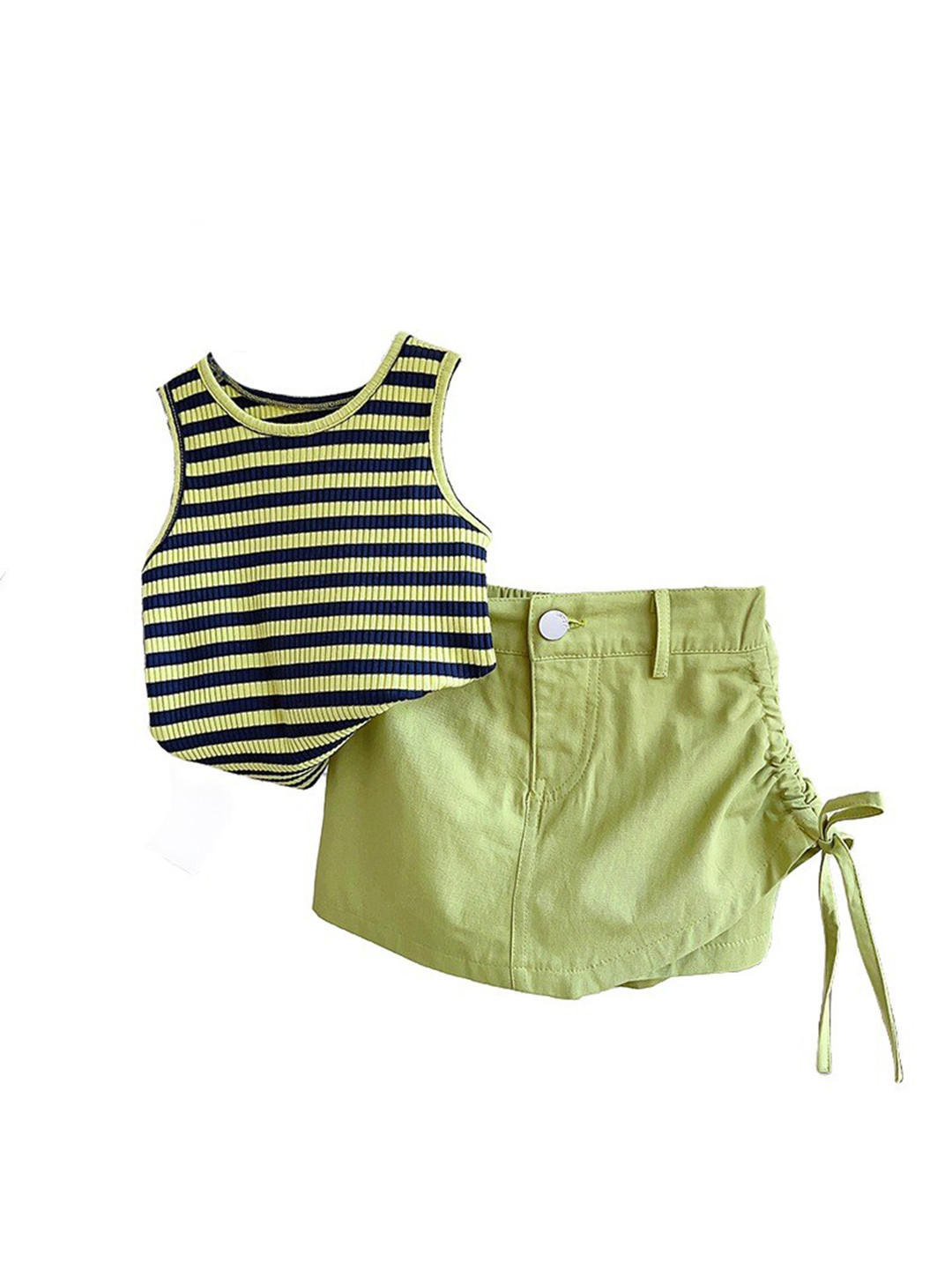 Buy StyleCast X Revolte Girls Striped Pure Cotton Top With Shorts ...