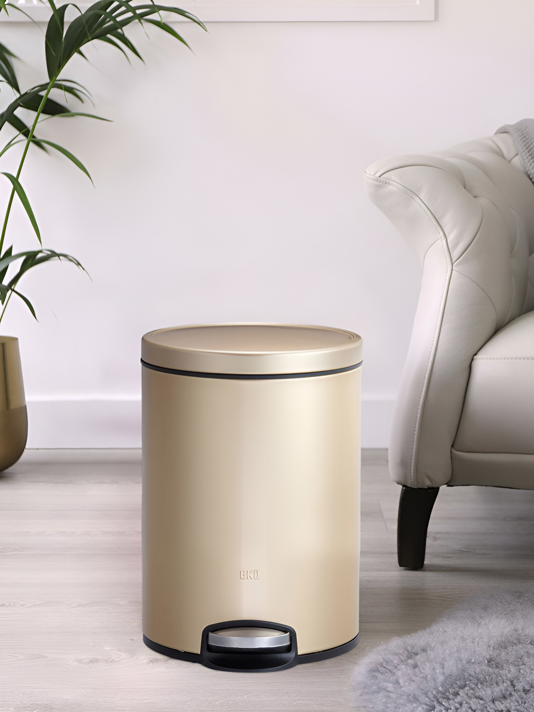 Buy OBSESSIONS Champagne Self Design Stainless Steel Dustbins 8L - Bins ...