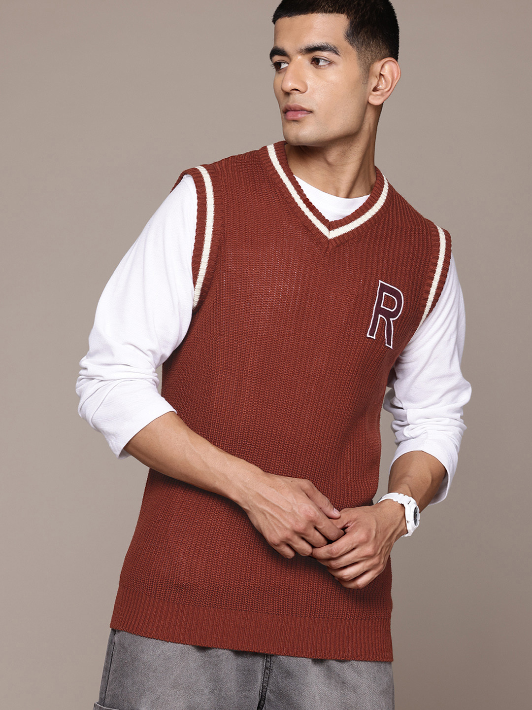 Buy The Roadster Lifestyle Co. Ribbed Longline Acrylic Sweater Vest ...