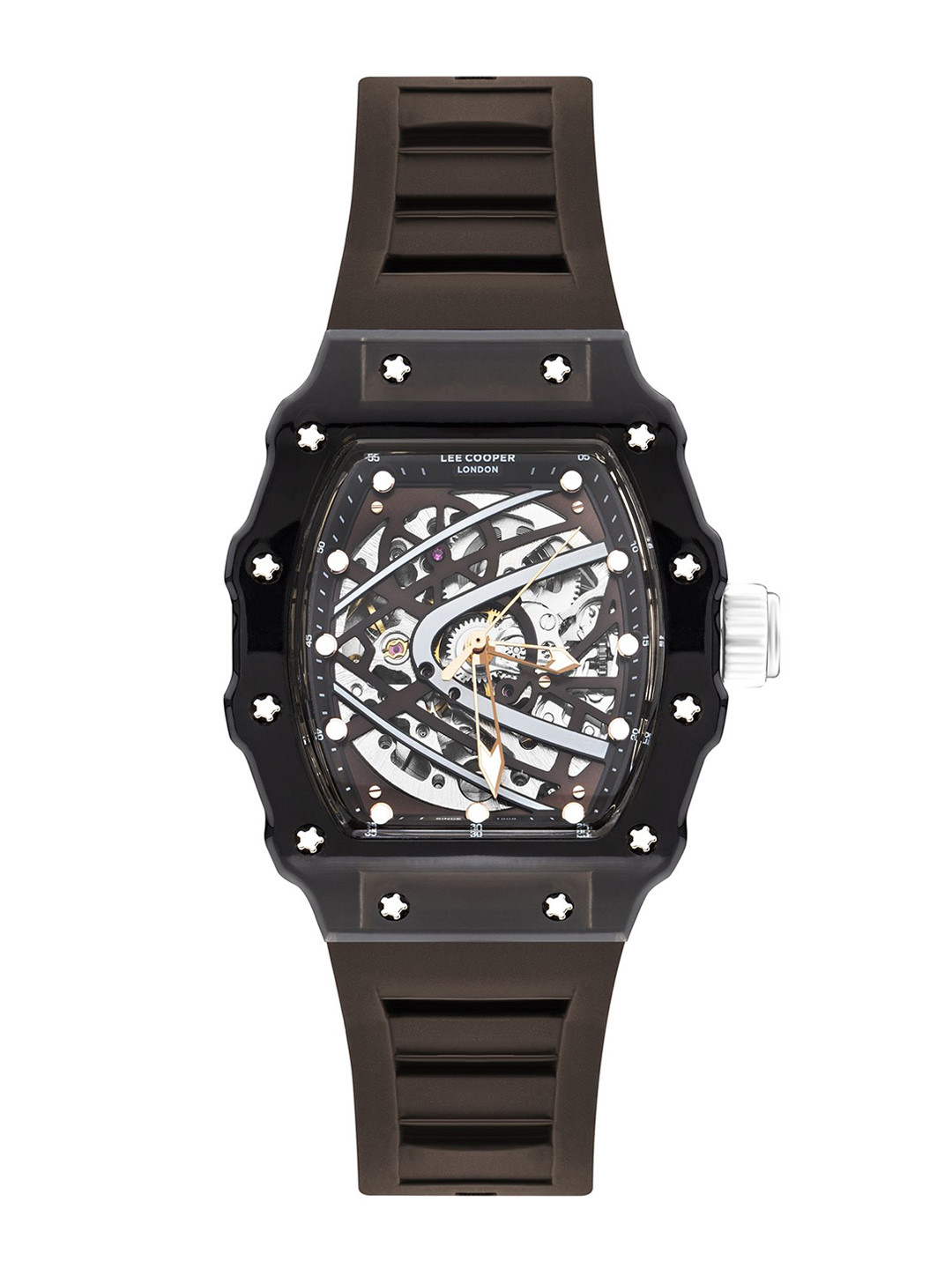 Buy Lee Cooper Men Brass Dial & Straps Analogue Automatic Motion ...