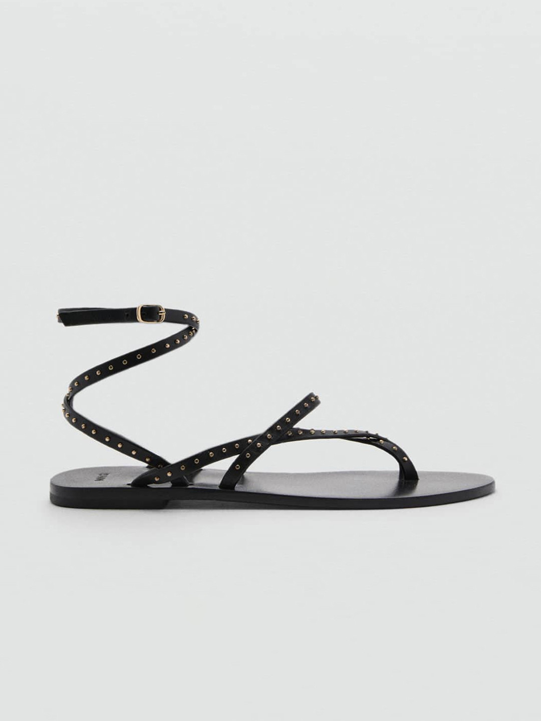 Buy MANGO Women Embellished Leather One Toe Flats - Flats for Women ...