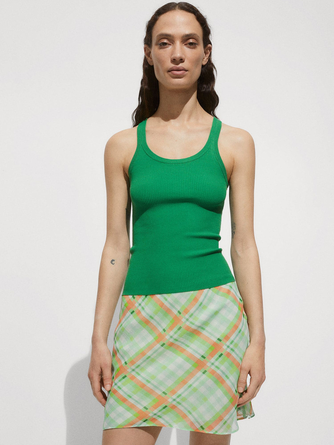 Buy MANGO Ribbed Tank Top - Tops for Women 30001541 | Myntra